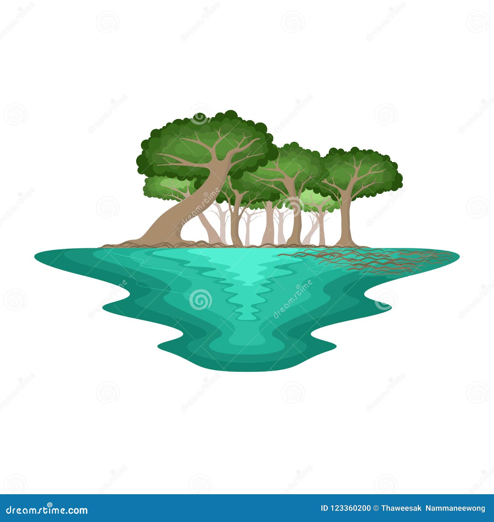Forest Swamp Cartoon Game Landscape Background Vector Illustration ...