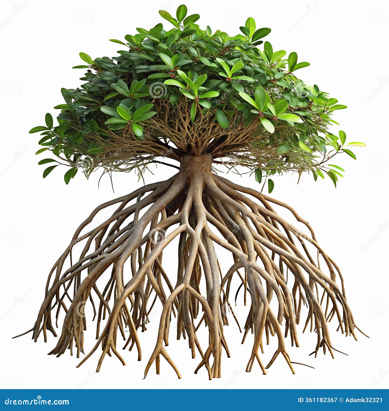 Complex Root System Of A Tree Deep Underground, Soil Cross Section View ...