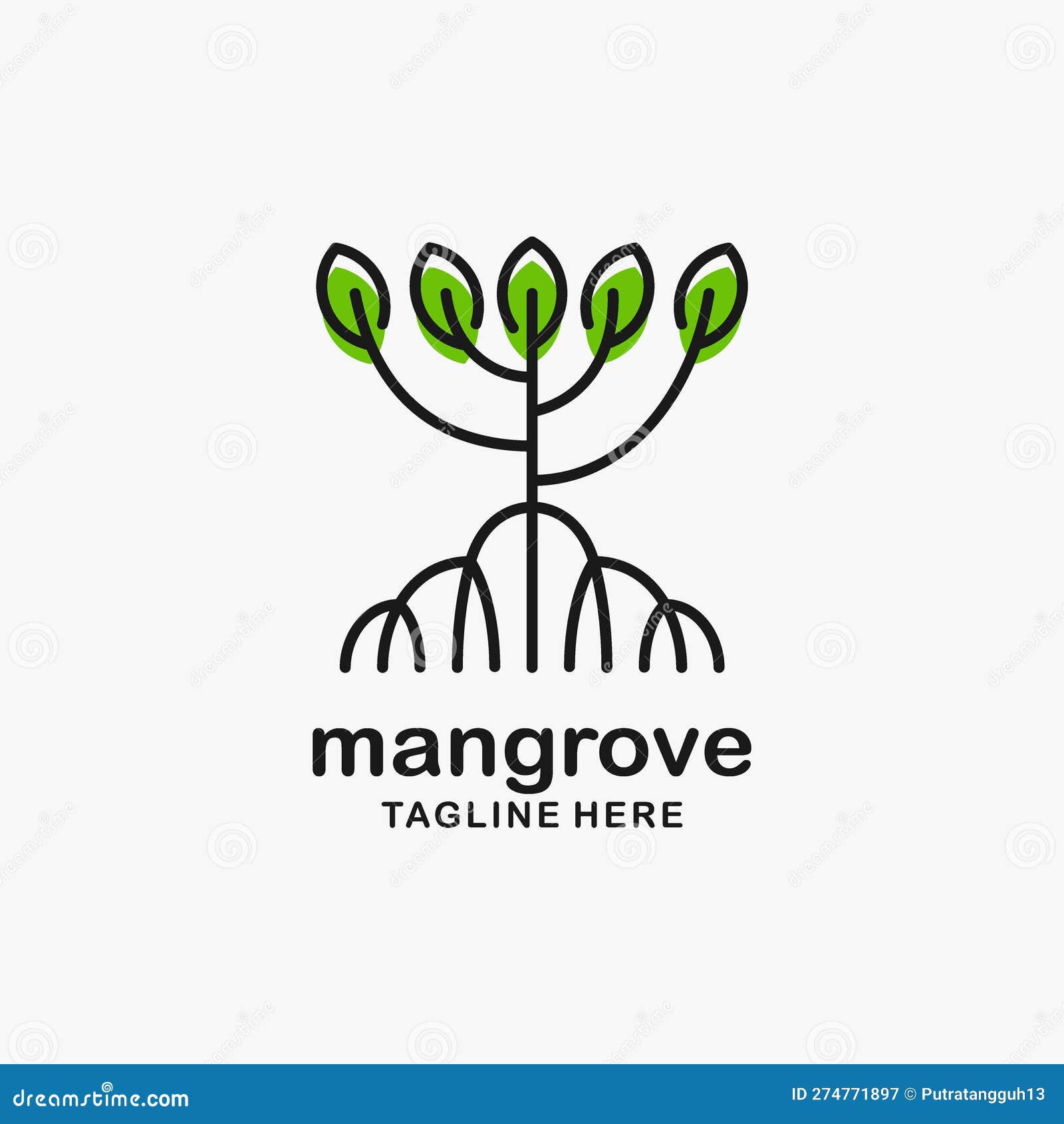 Mangrove tree logo design stock vector. Illustration of island - 274771897