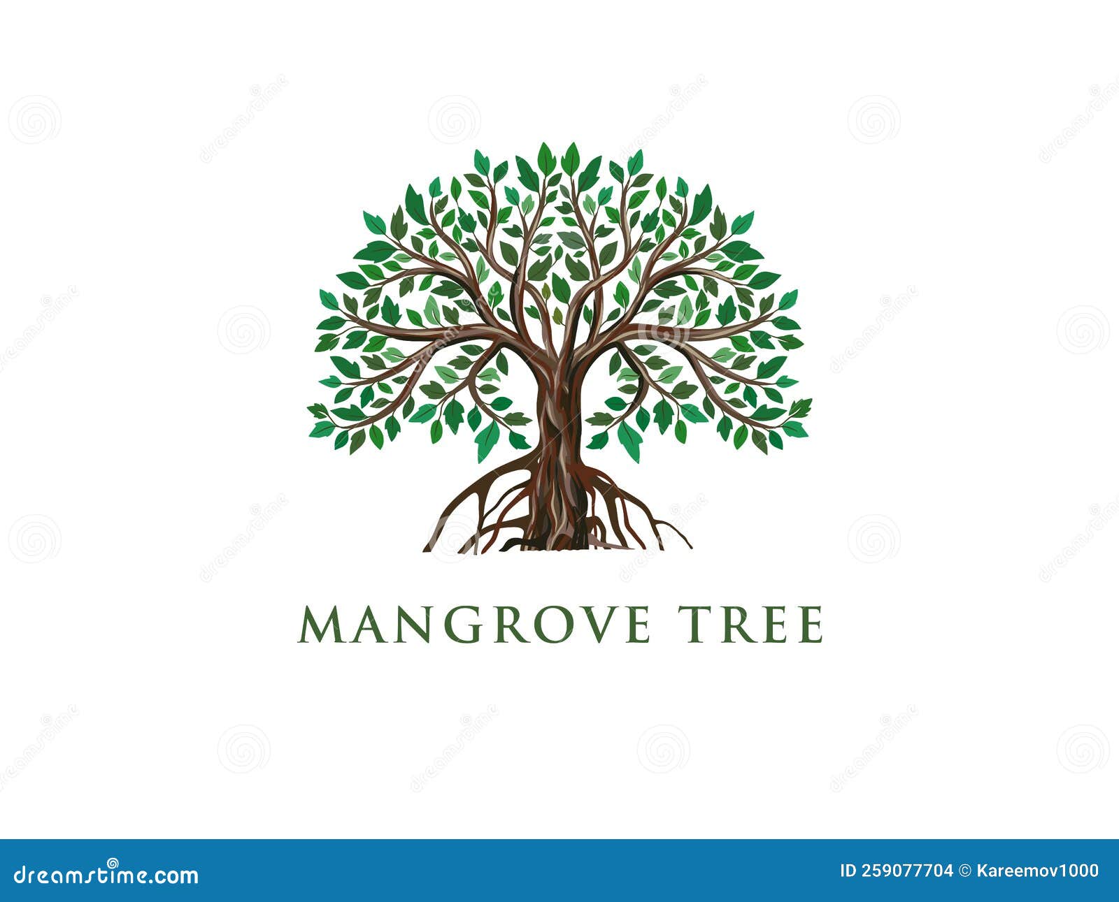 Mangrove Tree and Roots in Circular Shape Stock Illustration ...