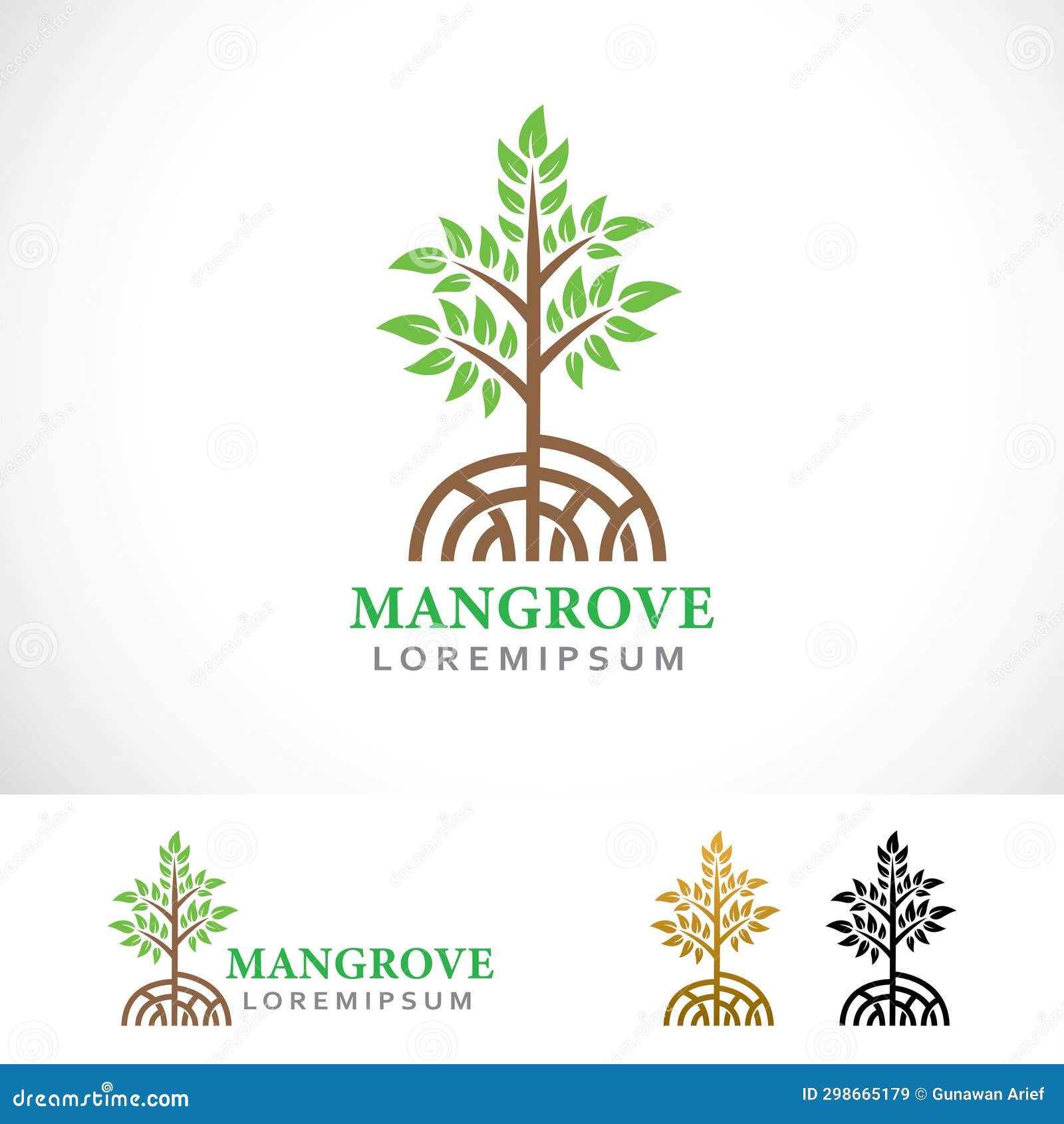 Mangrove Trees Logo Design Template Stock Illustration - Illustration ...