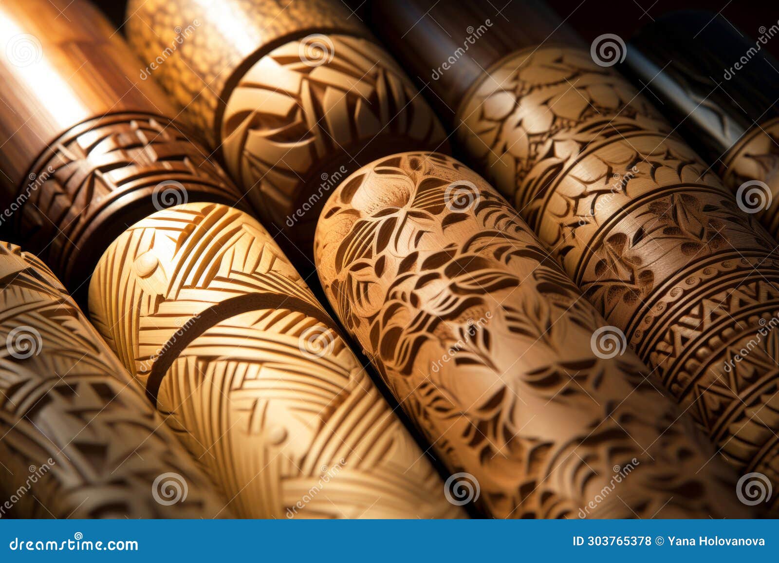 Mangyan Hand-etched Patterns on Bamboo Stock Illustration ...