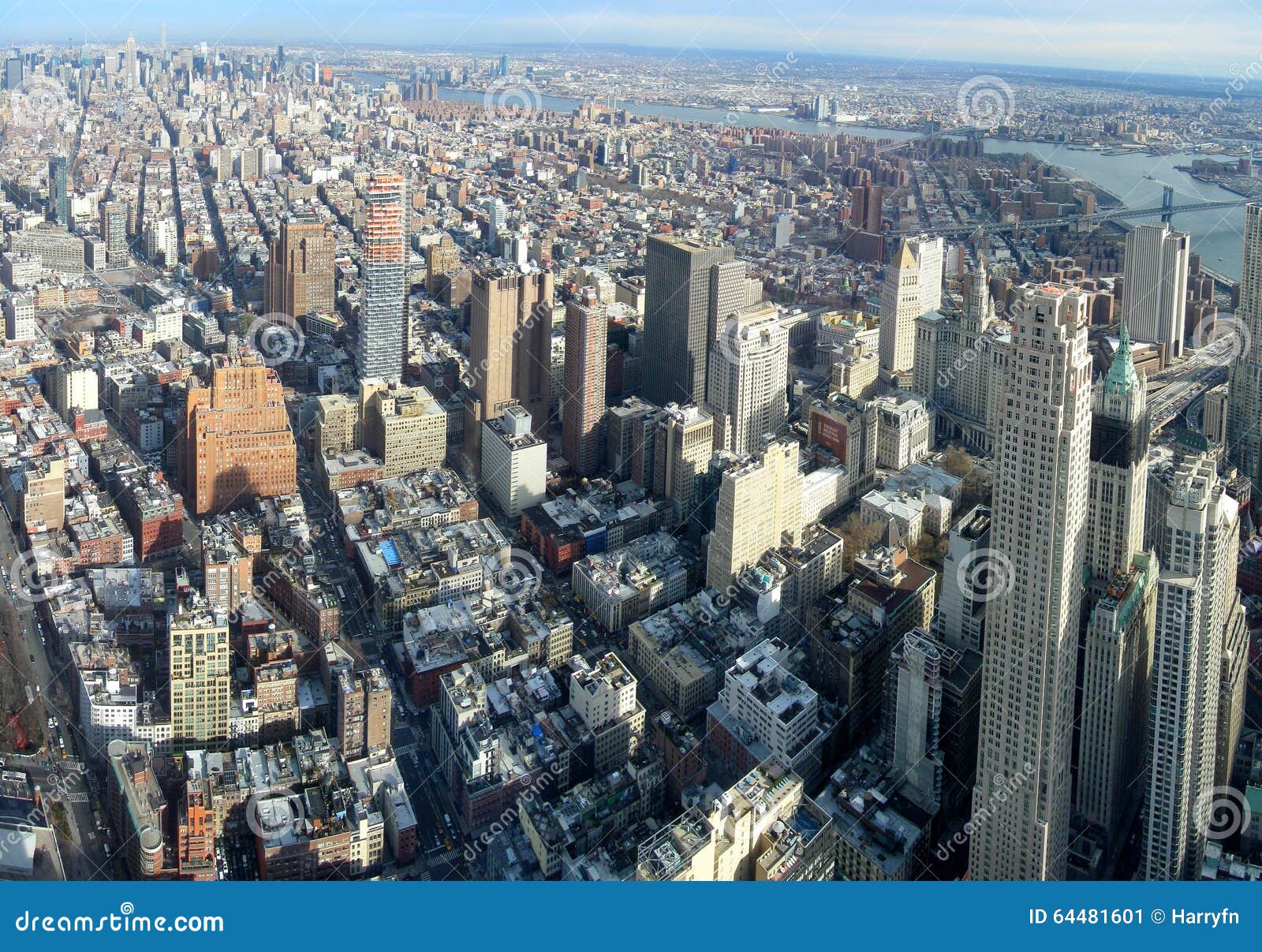 Manhattan aerial image editorial photo. Image of manhattan - 64481601