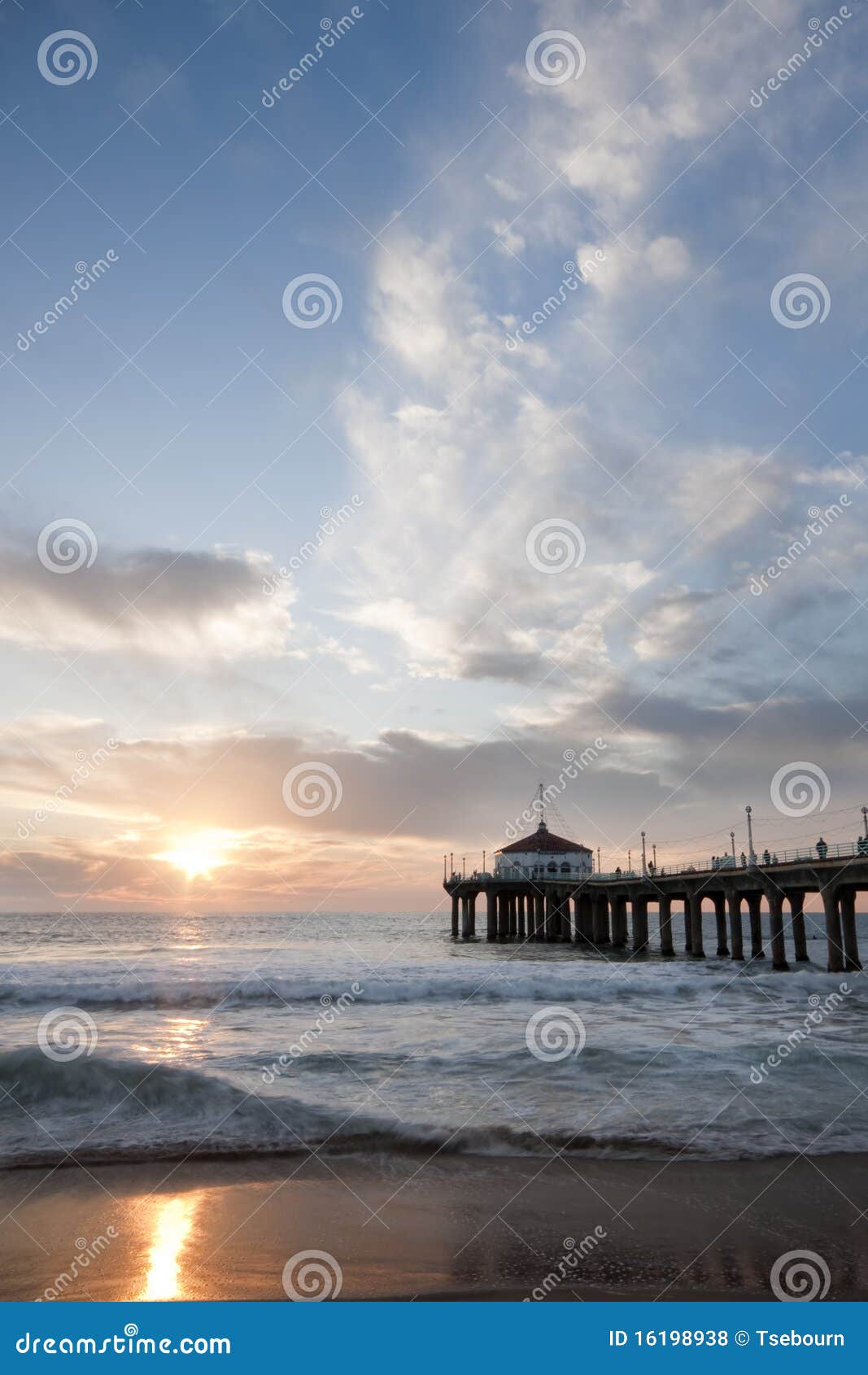 Manhattan Beach Pier Sunset Sky Stock Photo - Image of scenic, cali ...