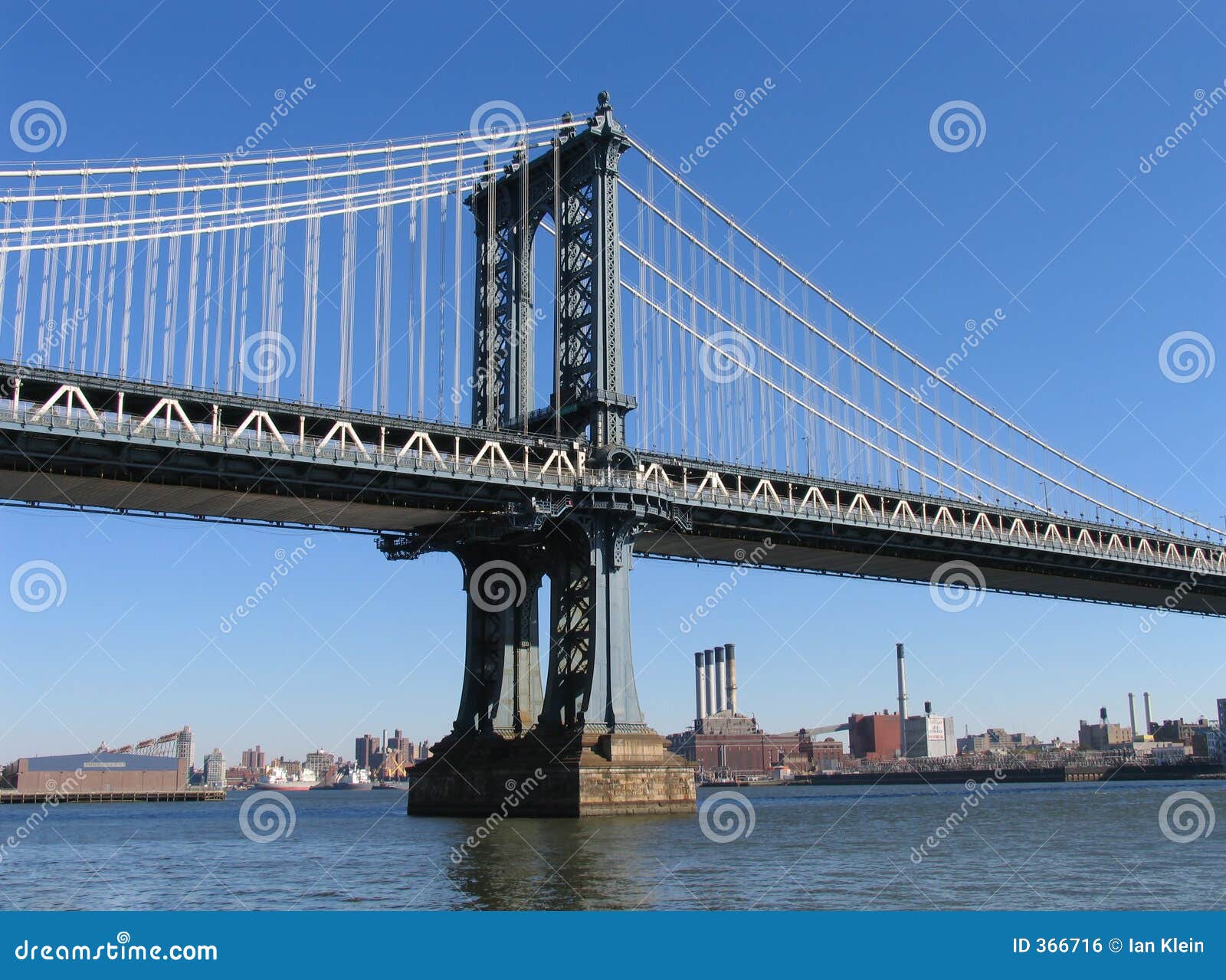 Manhattan Bridge Western Tower and Brooklyn, Landscape View Stock Photo ...