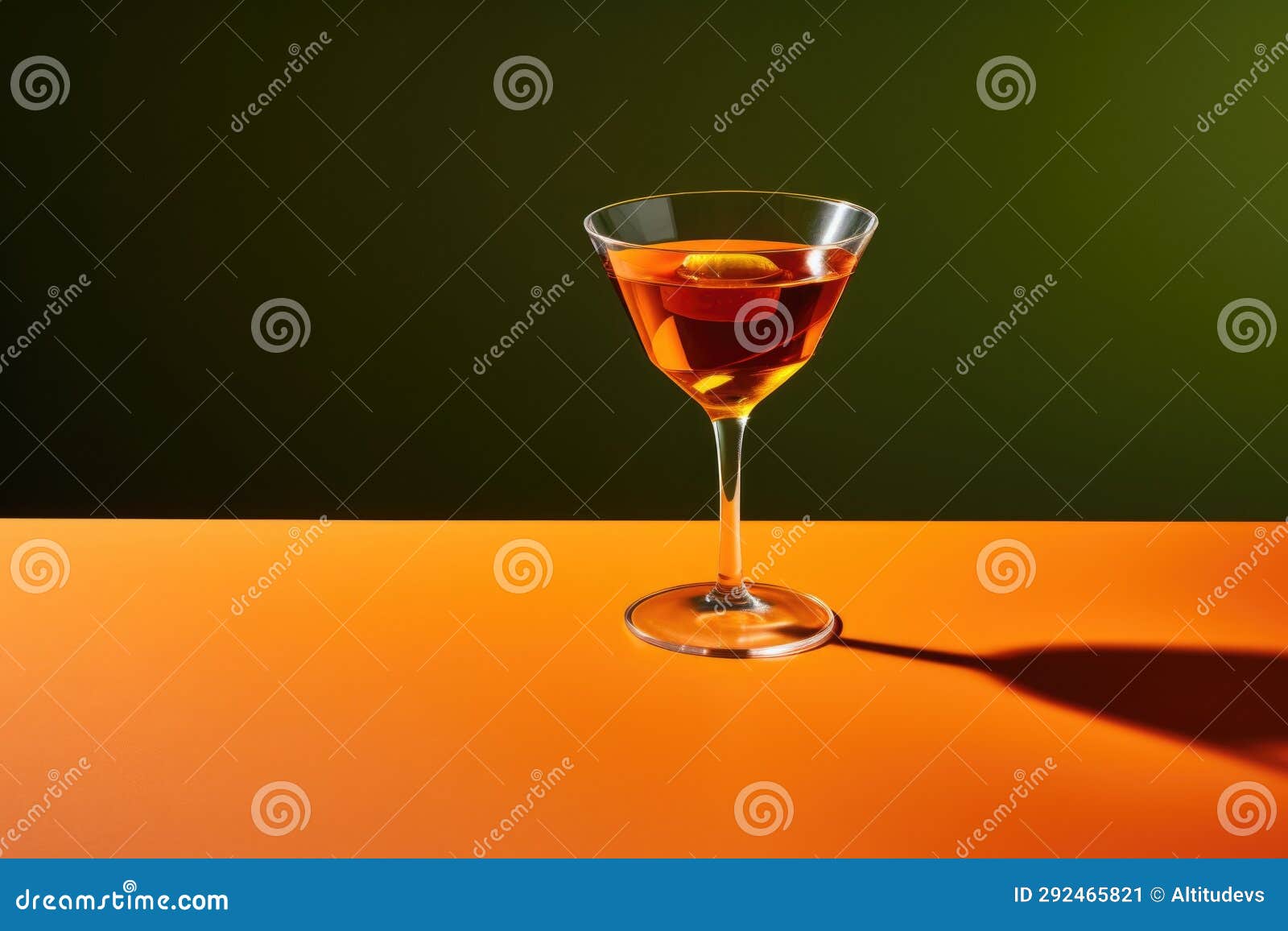 Manhattan Cocktail Against a Solid Colored Backdrop Stock Illustration ...