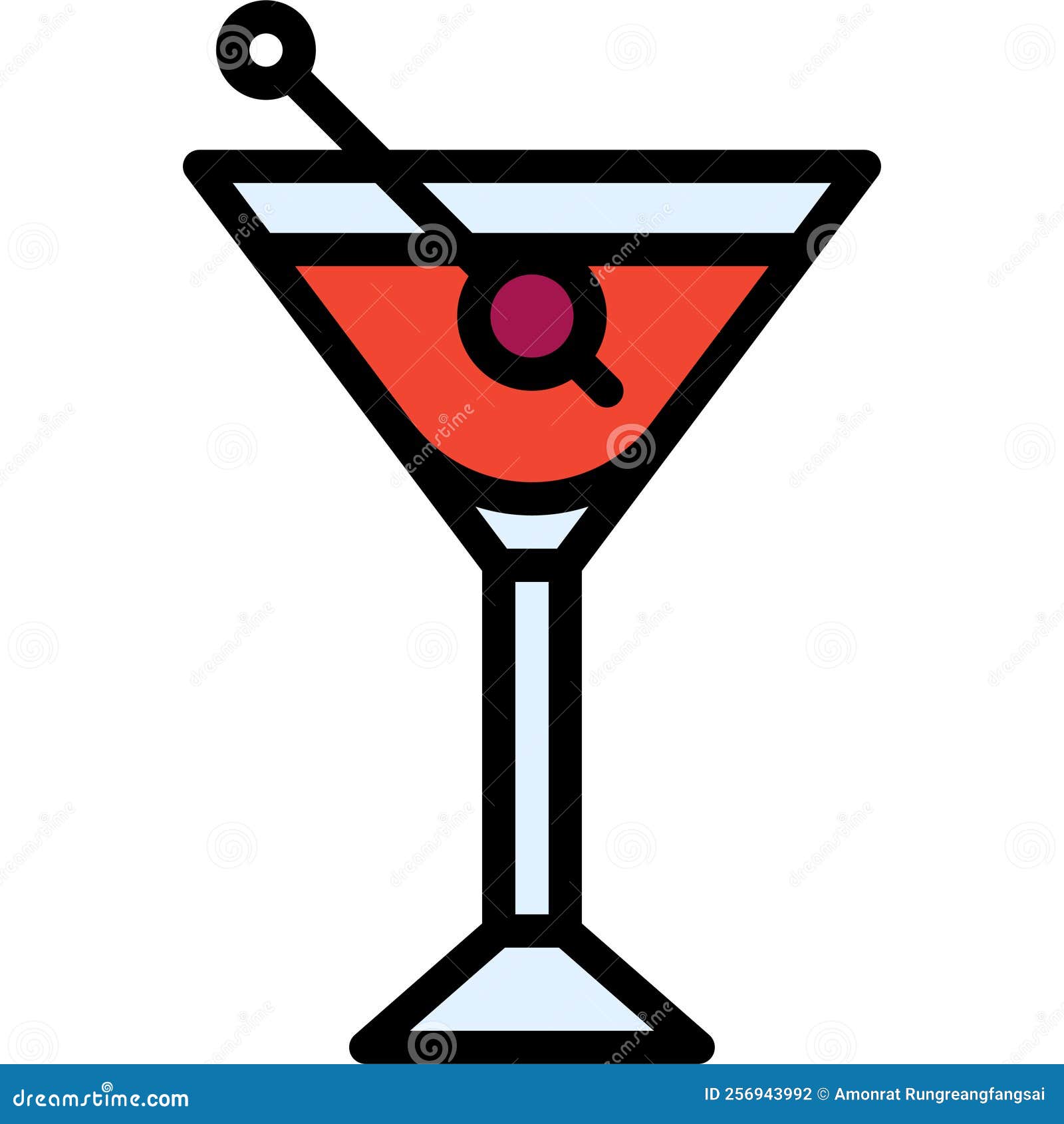Manhattan Cocktail Icon, Alcoholic Mixed Drink Vector Stock Vector ...