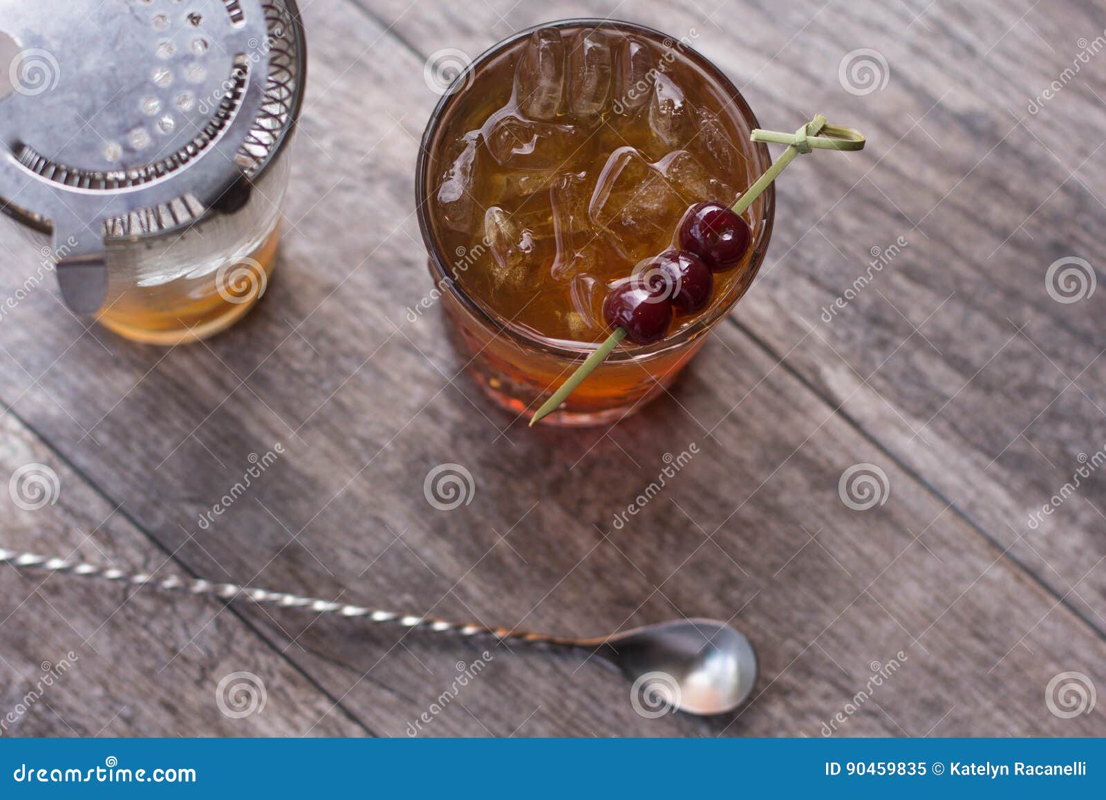 Manhattan Cocktail stock image. Image of bourbon, classic - 90459835