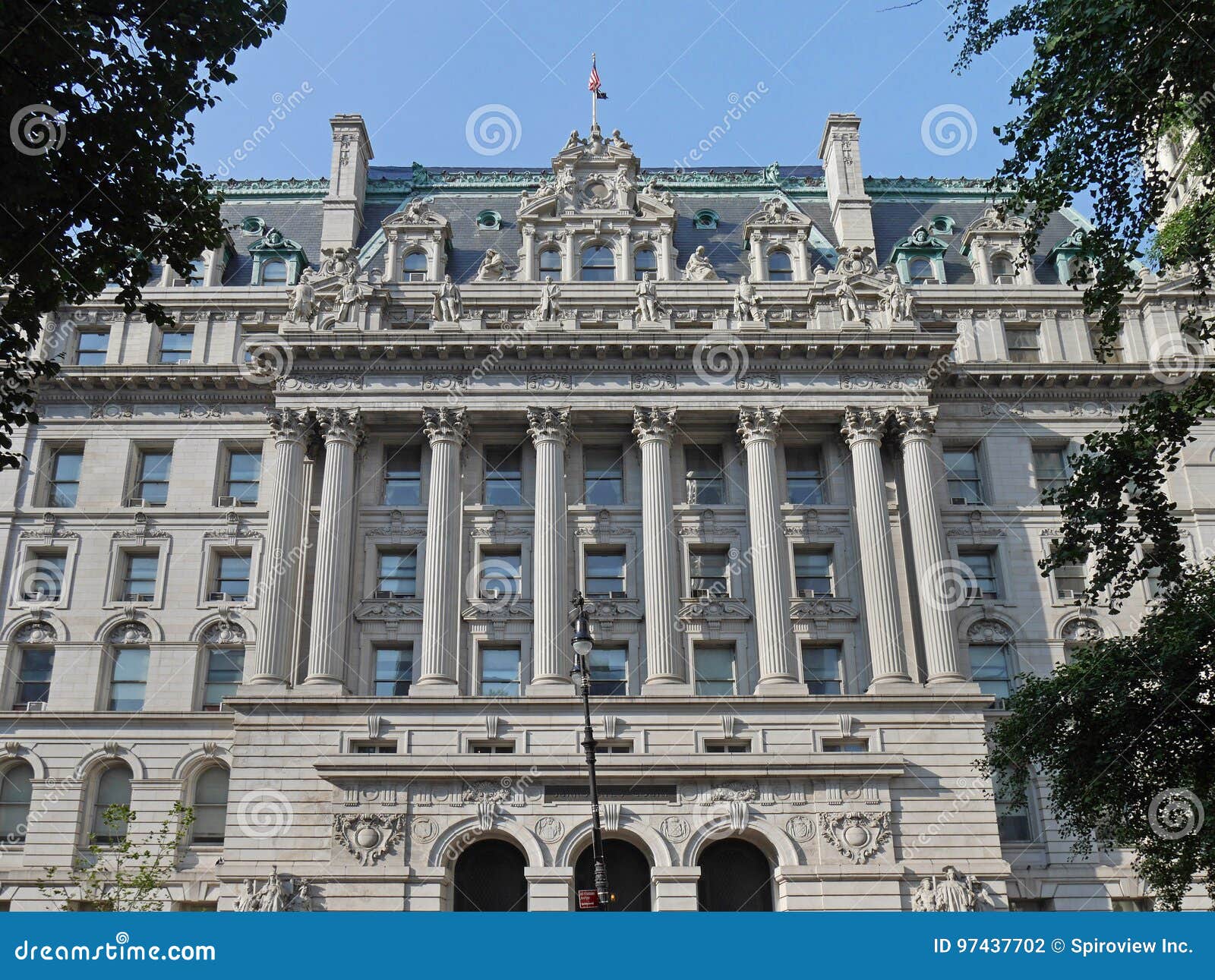 Manhattan court house stock photo. Image of ornate, front - 97437702