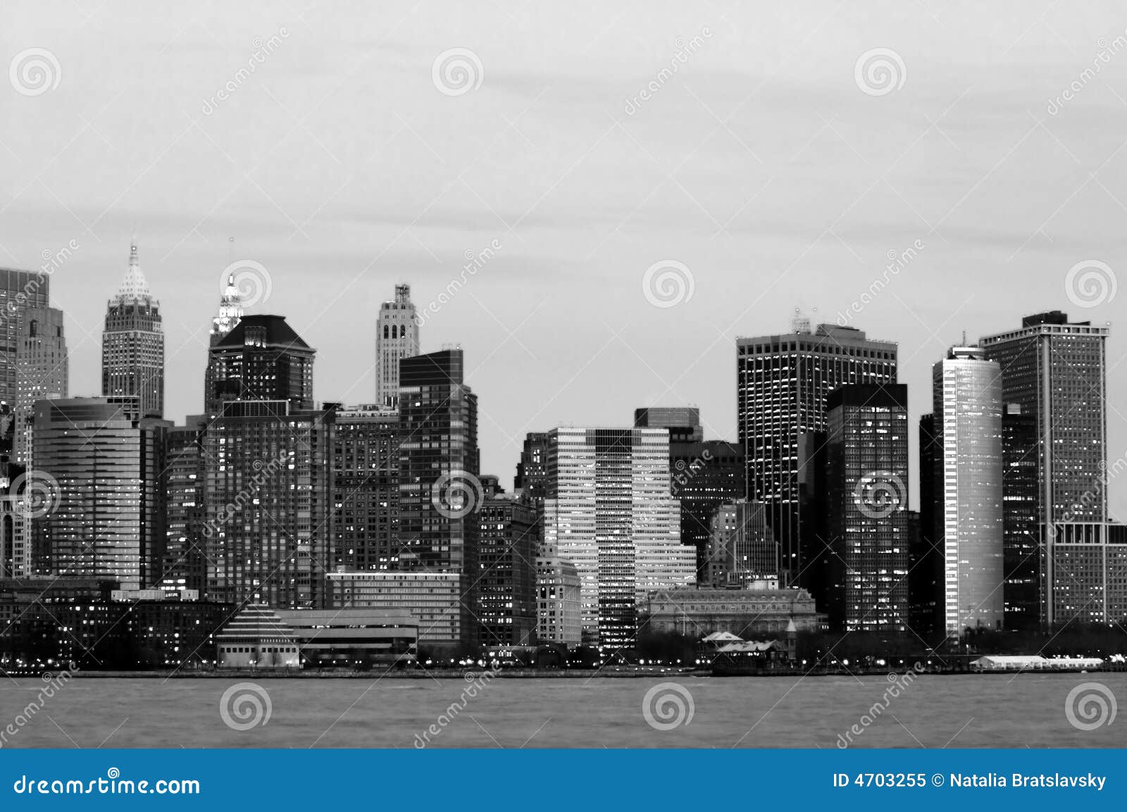 Manhattan downtown in blue stock image. Image of business - 4703255