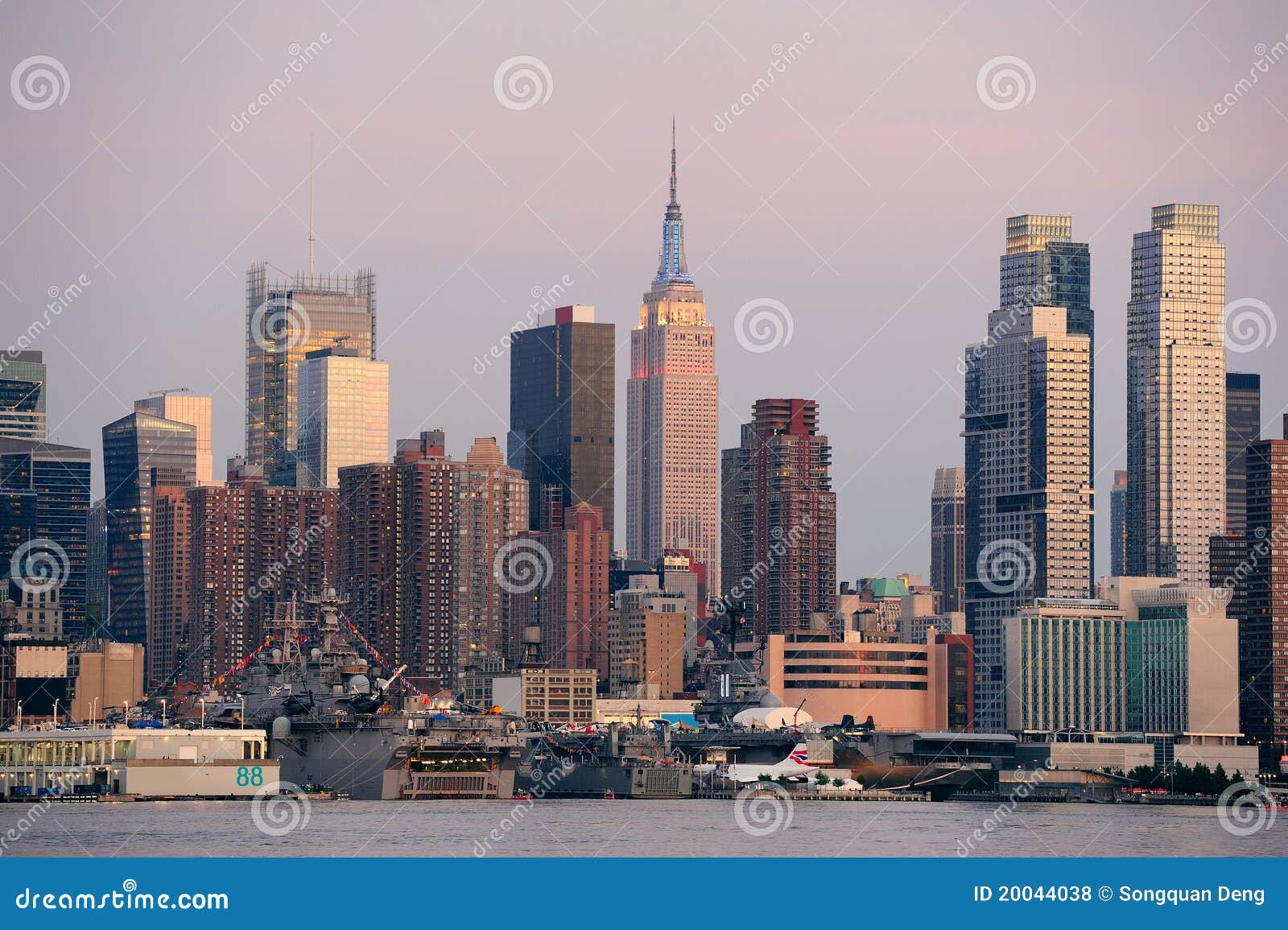 Manhattan dusk stock photo. Image of river, financial - 20044038