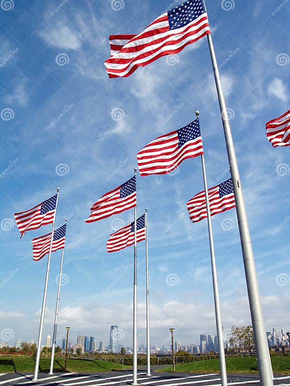 Manhattan Flags stock image. Image of america, star, skyline - 7012157