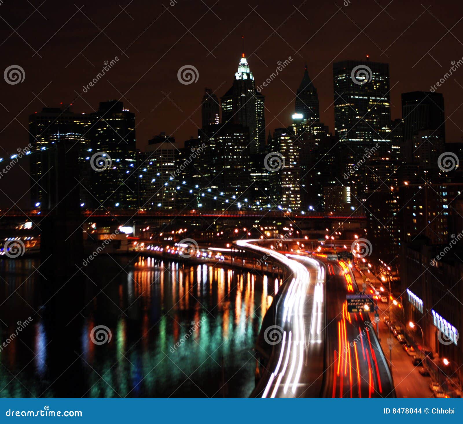 Manhattan Highway and Skyline Stock Photo - Image of view, york: 8478044