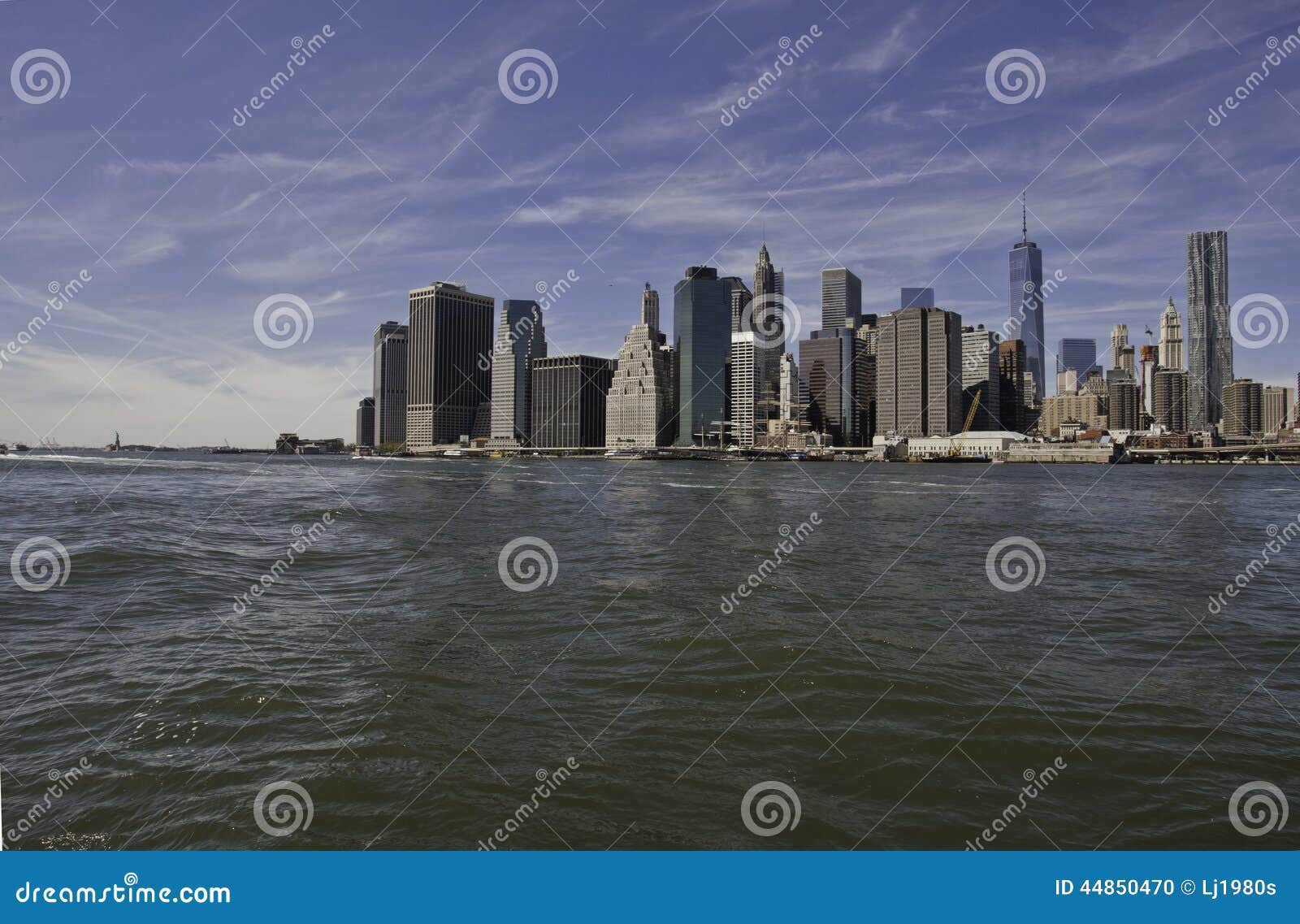 Manhattan and Manhattan Bridge Stock Photo - Image of urban, downtown ...
