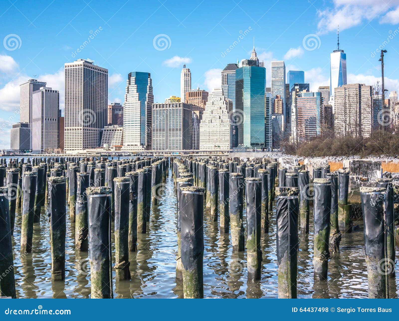 Manhattan Over the Docks editorial stock photo. Image of manhattan ...