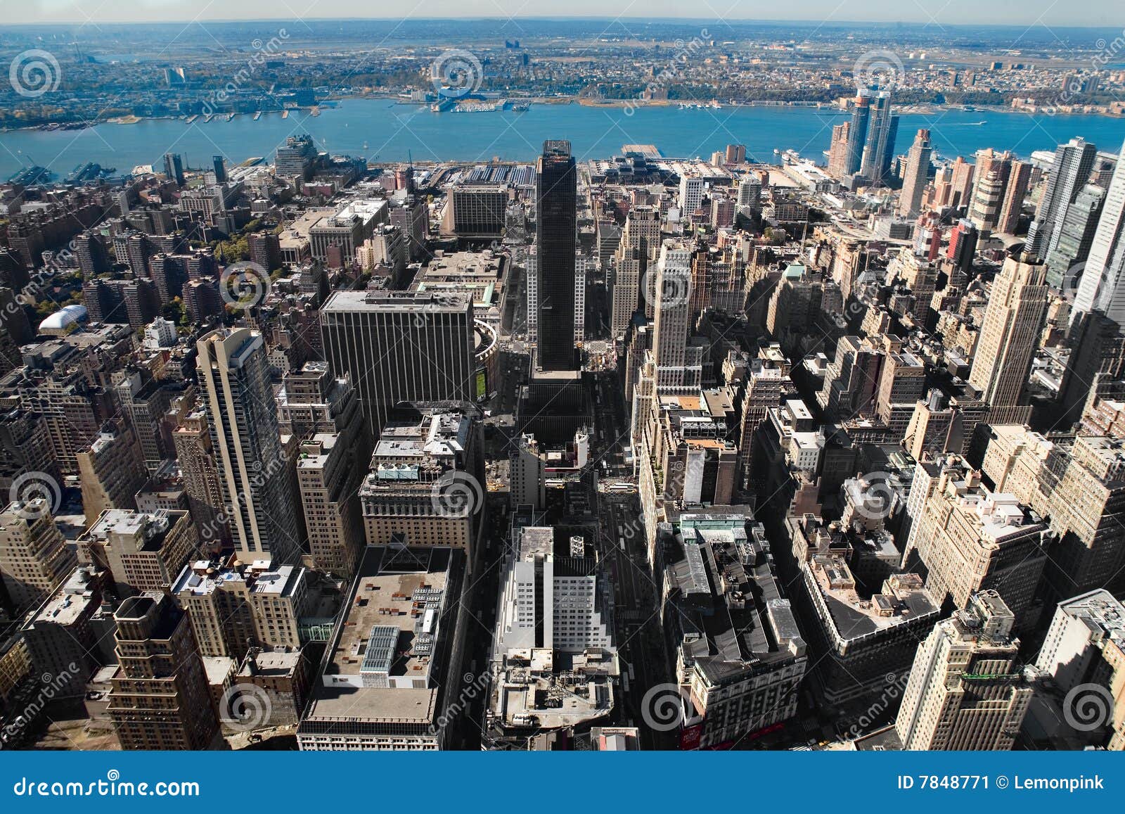 Manhattan s Aerial view stock image. Image of landmark - 7848771