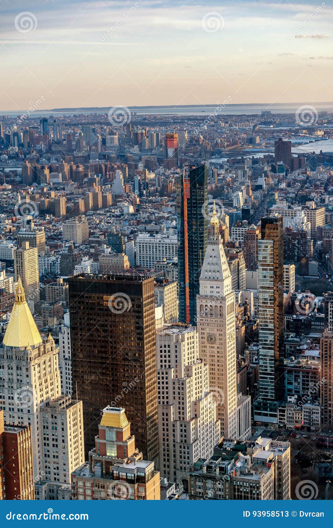 Manhattan Skyline from Above, New York City Stock Image - Image of ...