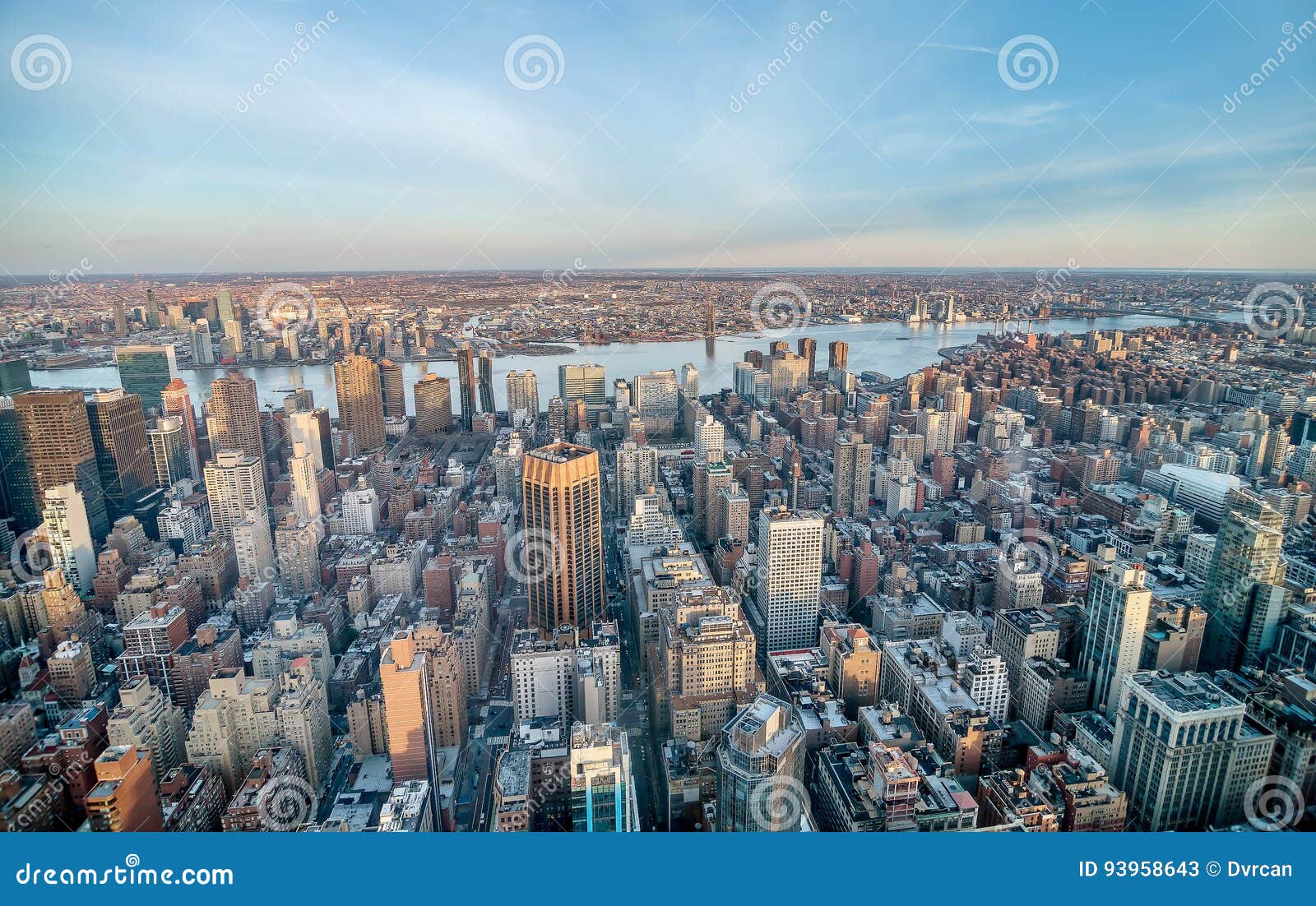 Manhattan Skyline from Above, New York City Stock Image - Image of high ...