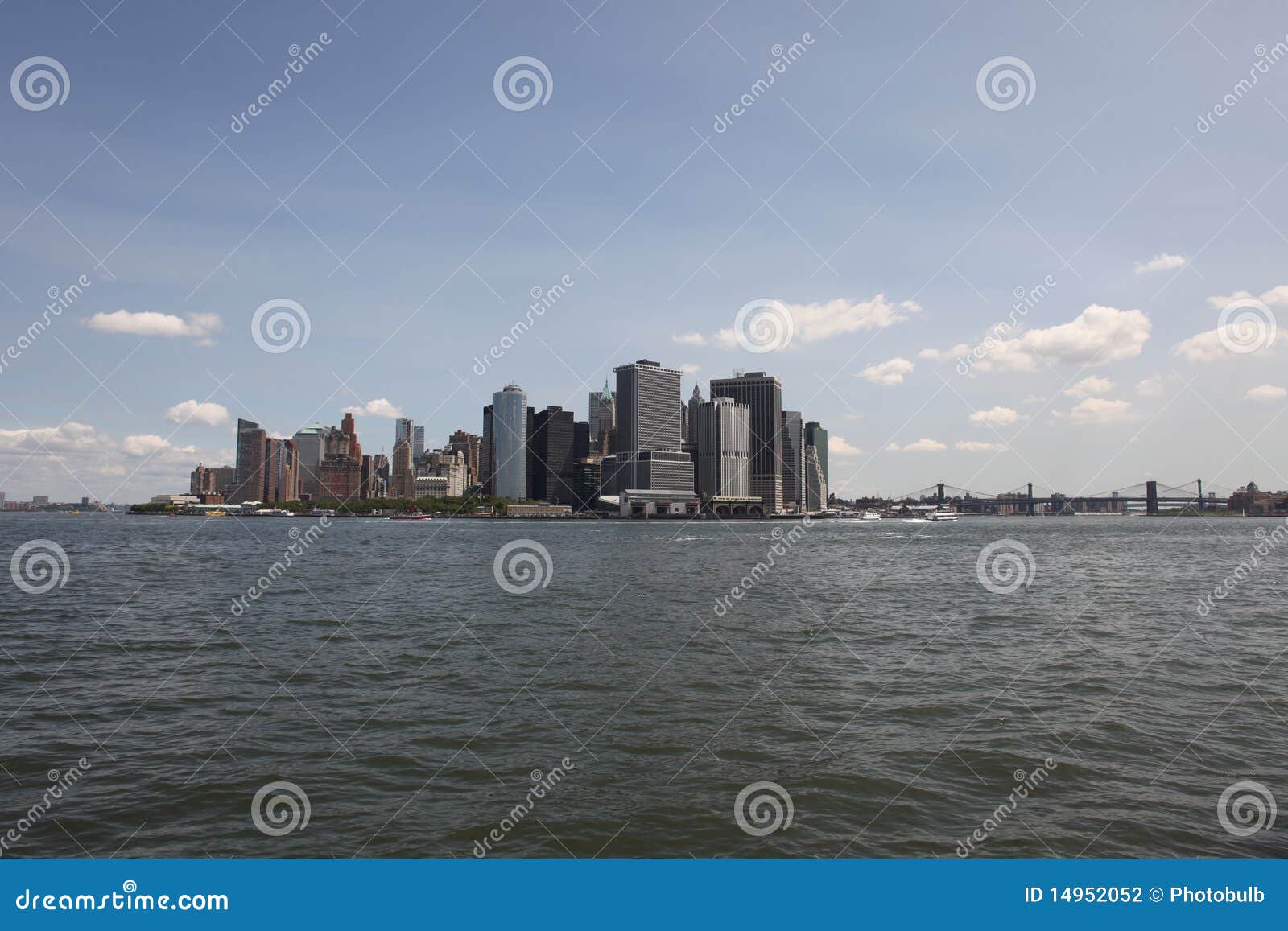 Manhattan Skyline, from the East River Stock Photo - Image of landmark ...