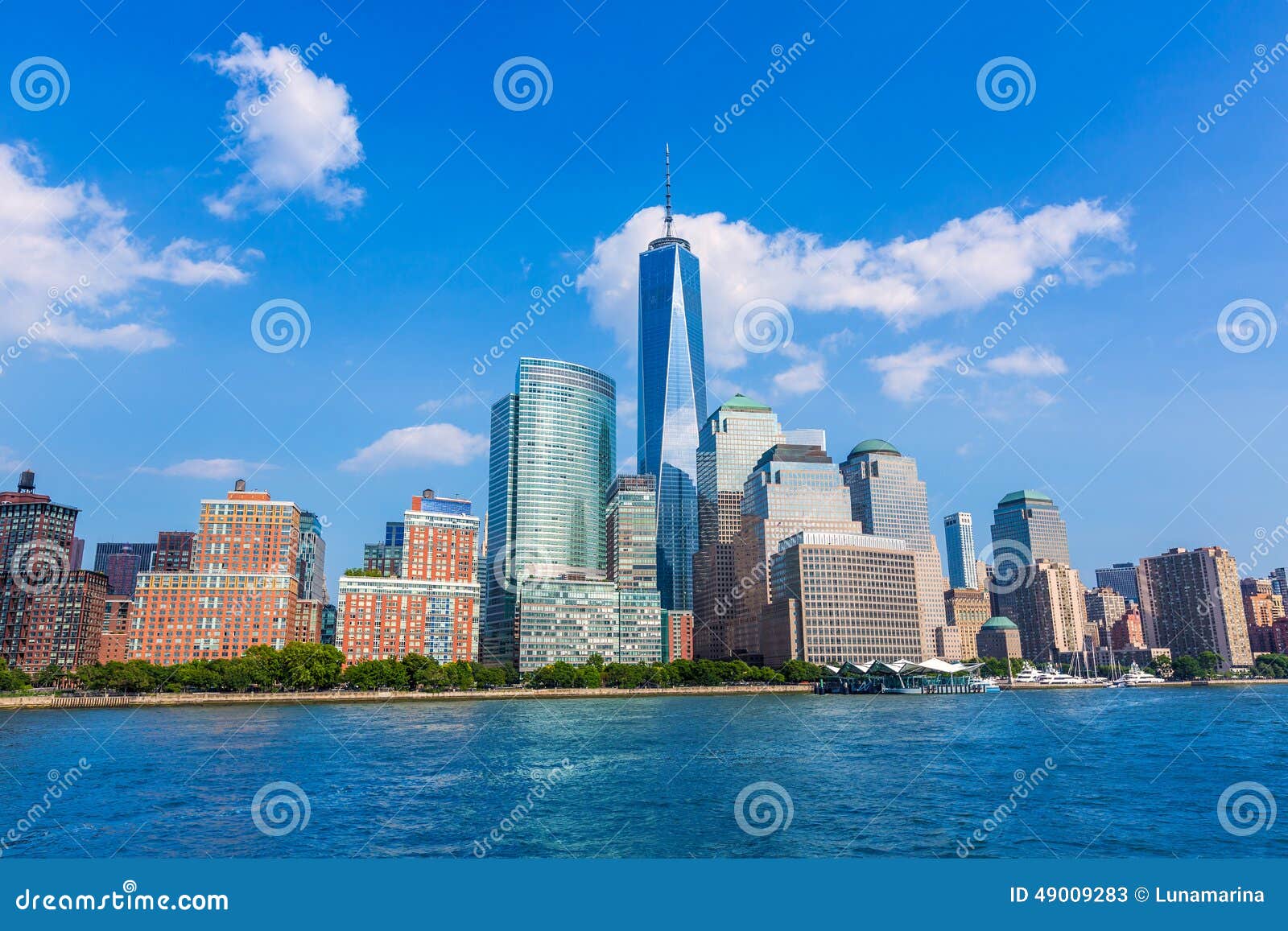 Manhattan Skyline New York Sunshine US Stock Image - Image of business ...