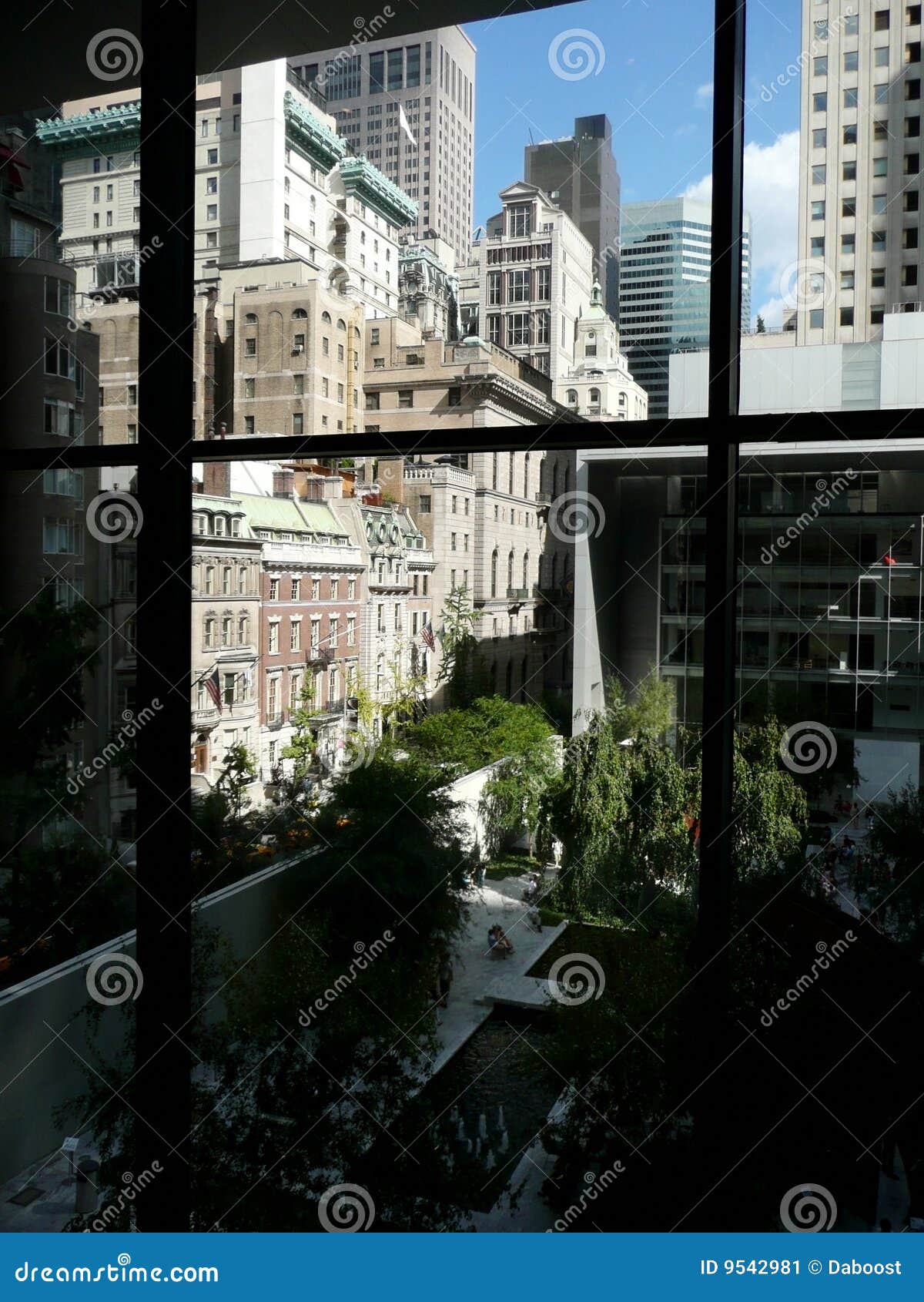 Manhattan Skyscrapers View from Inside Stock Image - Image of interior ...