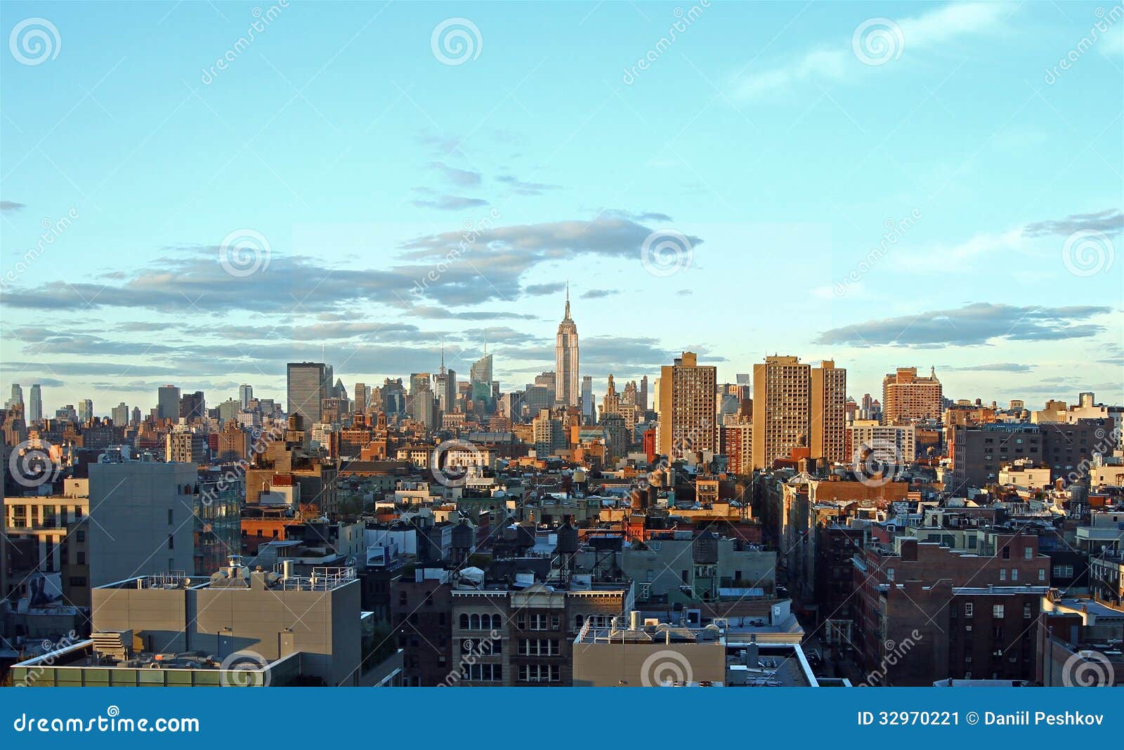 Manhattan at sunset stock image. Image of definition - 32970221
