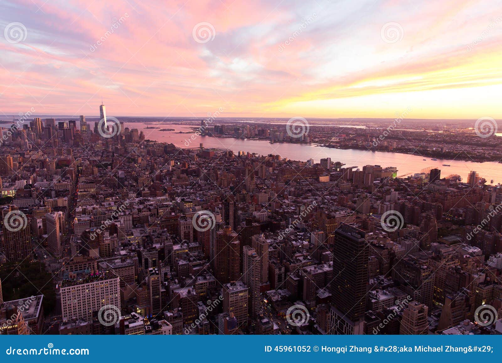Manhattan sunset stock photo. Image of scenic, america - 45961052