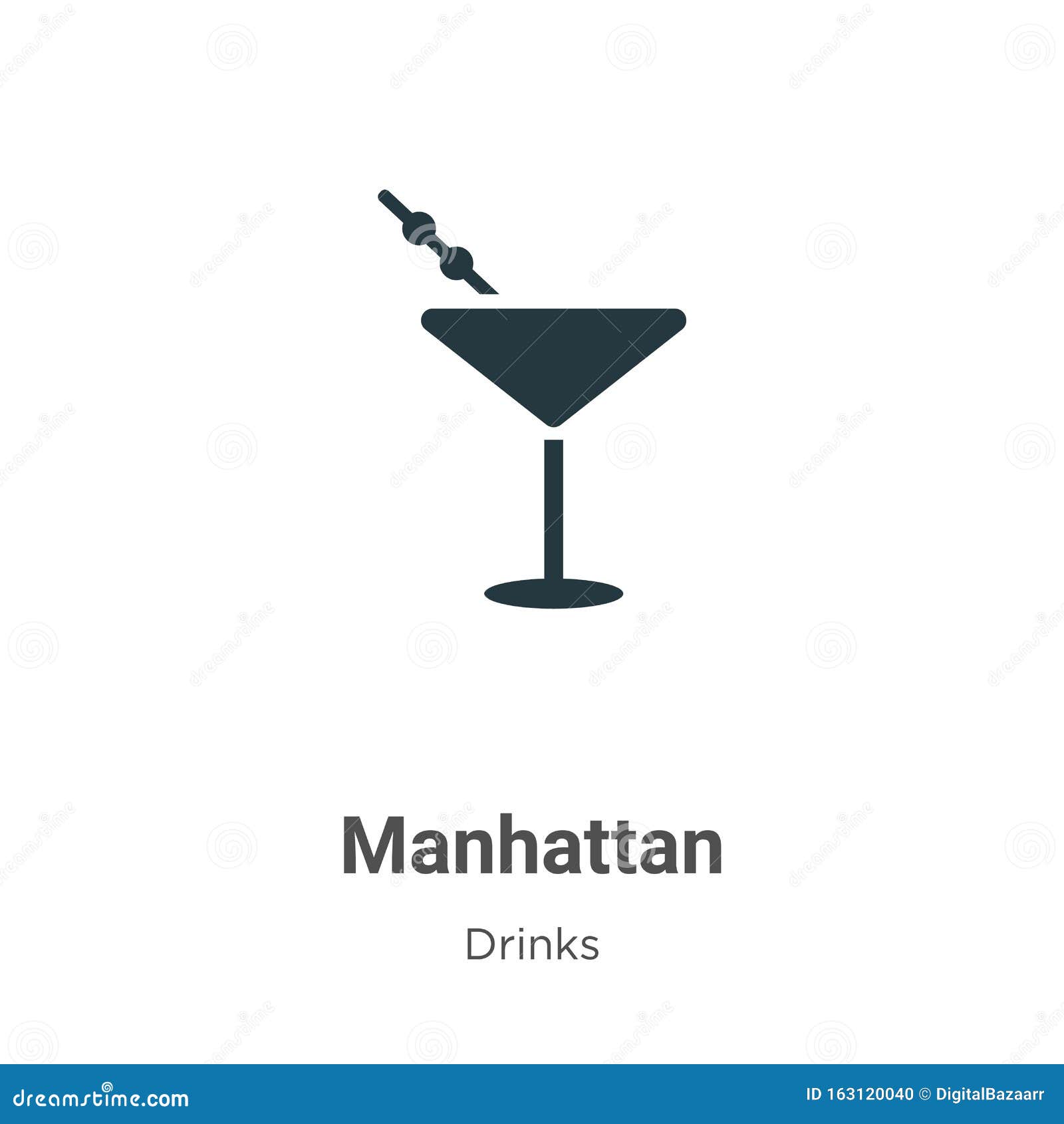 Manhattan Vector Icon on White Background. Flat Vector Manhattan Icon ...