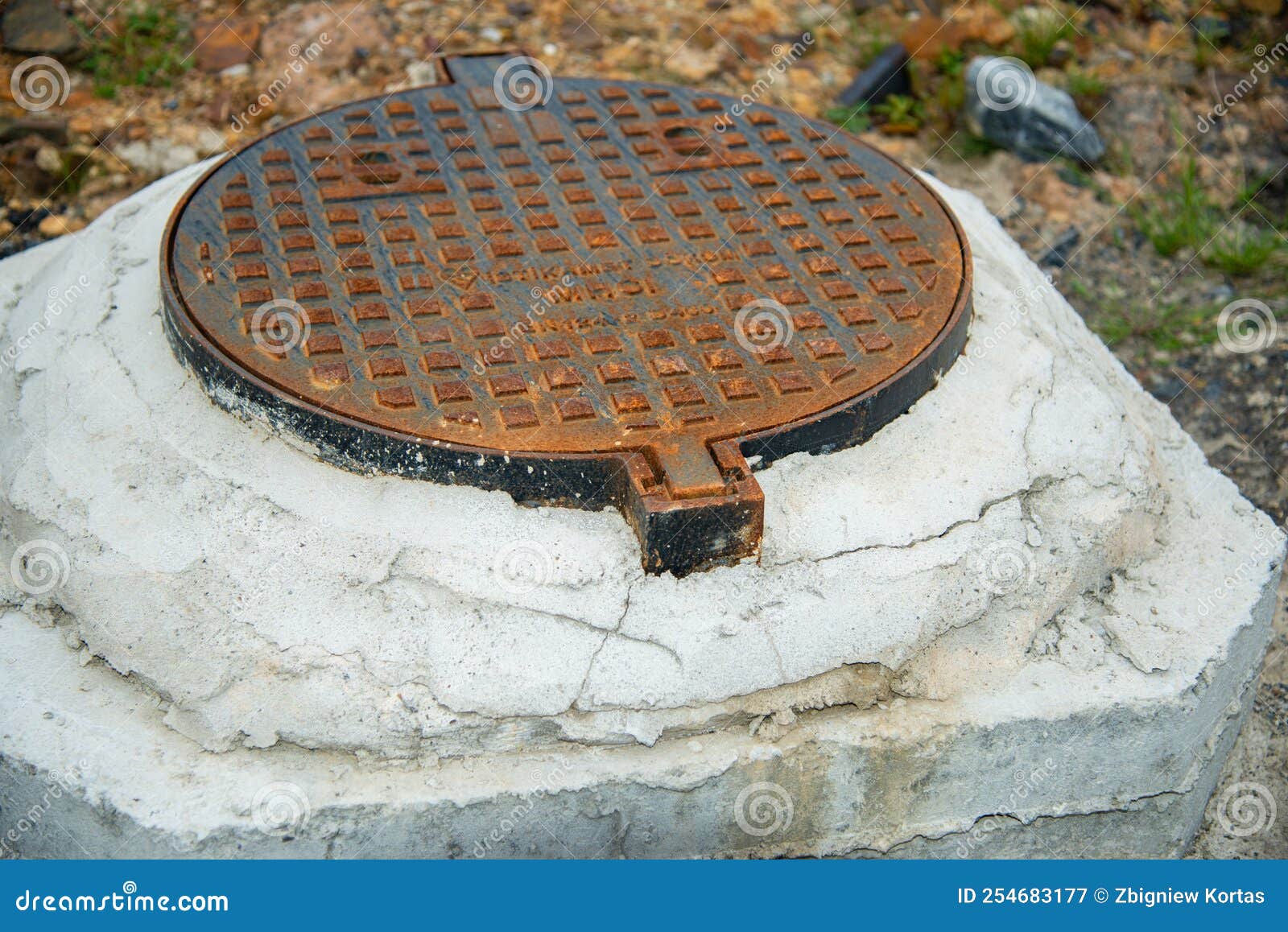 Manhole, building pipe stock image. Image of pipe, sand - 254683177