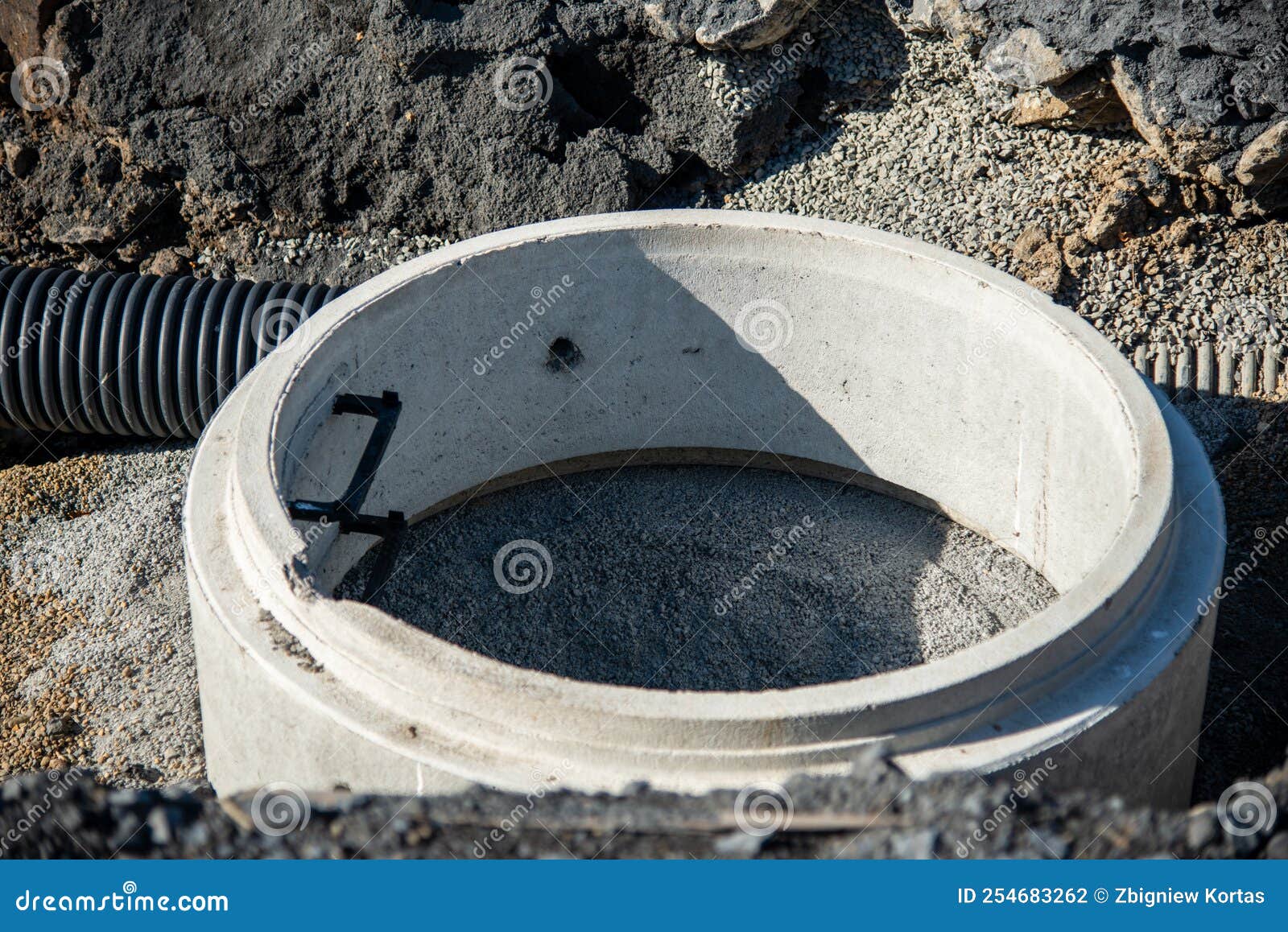 Manhole, building pipe stock photo. Image of safety - 254683262