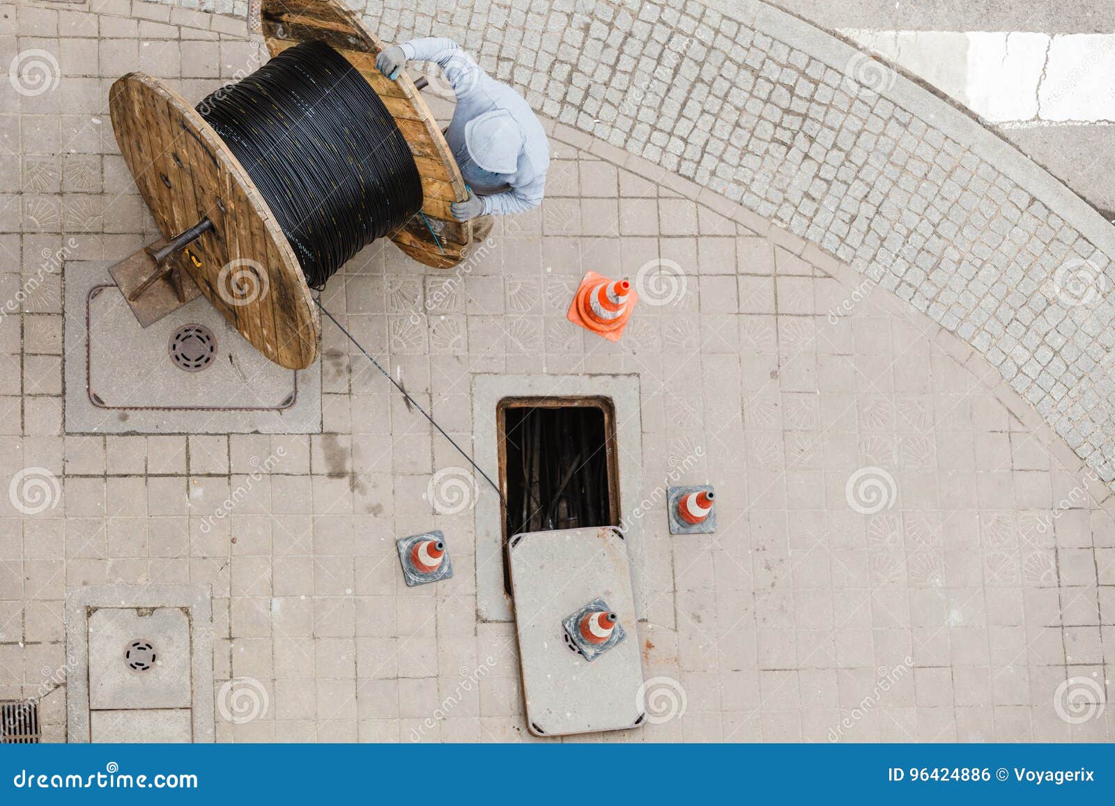 Manhole Cleaning Sewer Line Stock Photo - Image of water, working: 96424886