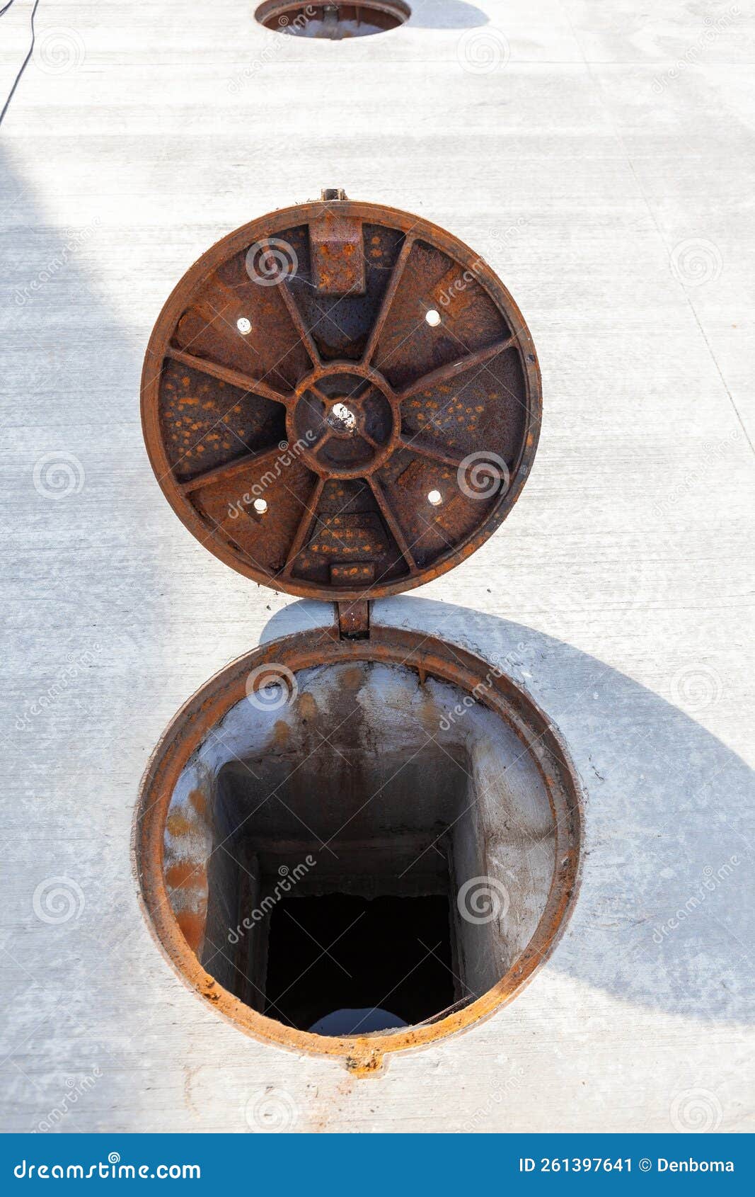 Manhole Cover of the Cistern Stock Image - Image of ground, sewage ...
