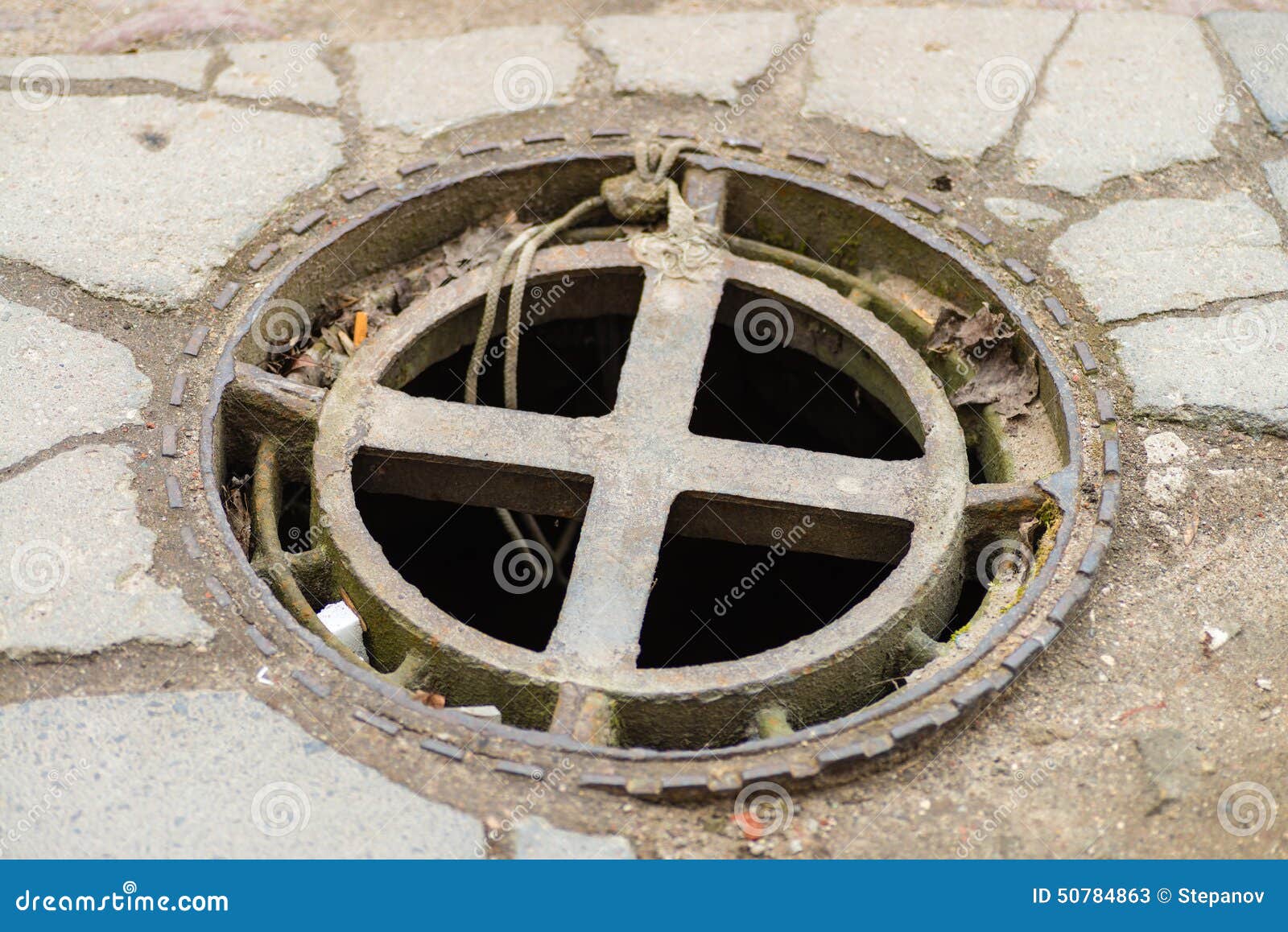 Manhole Cover Composition As a Background Stock Image - Image of ...