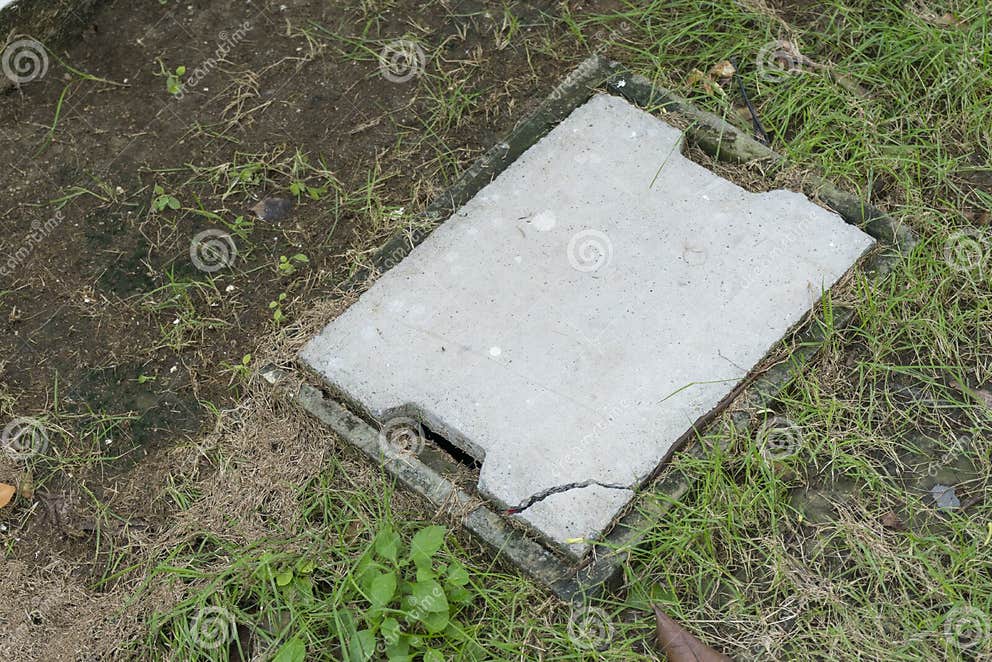 Manhole Cover on the Footpath Stock Image - Image of floor, black ...