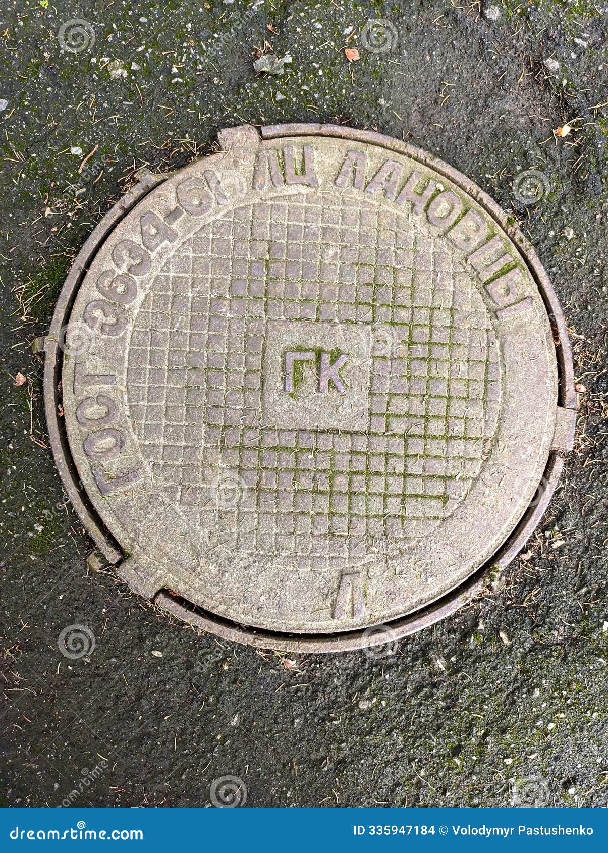 Manhole Pattern With A Squared Metal Design In Brown Close Up Top View ...