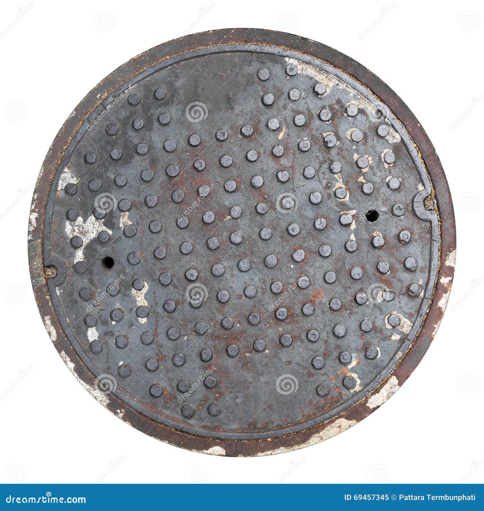 Manhole cover isolated stock image. Image of rounded - 69457345
