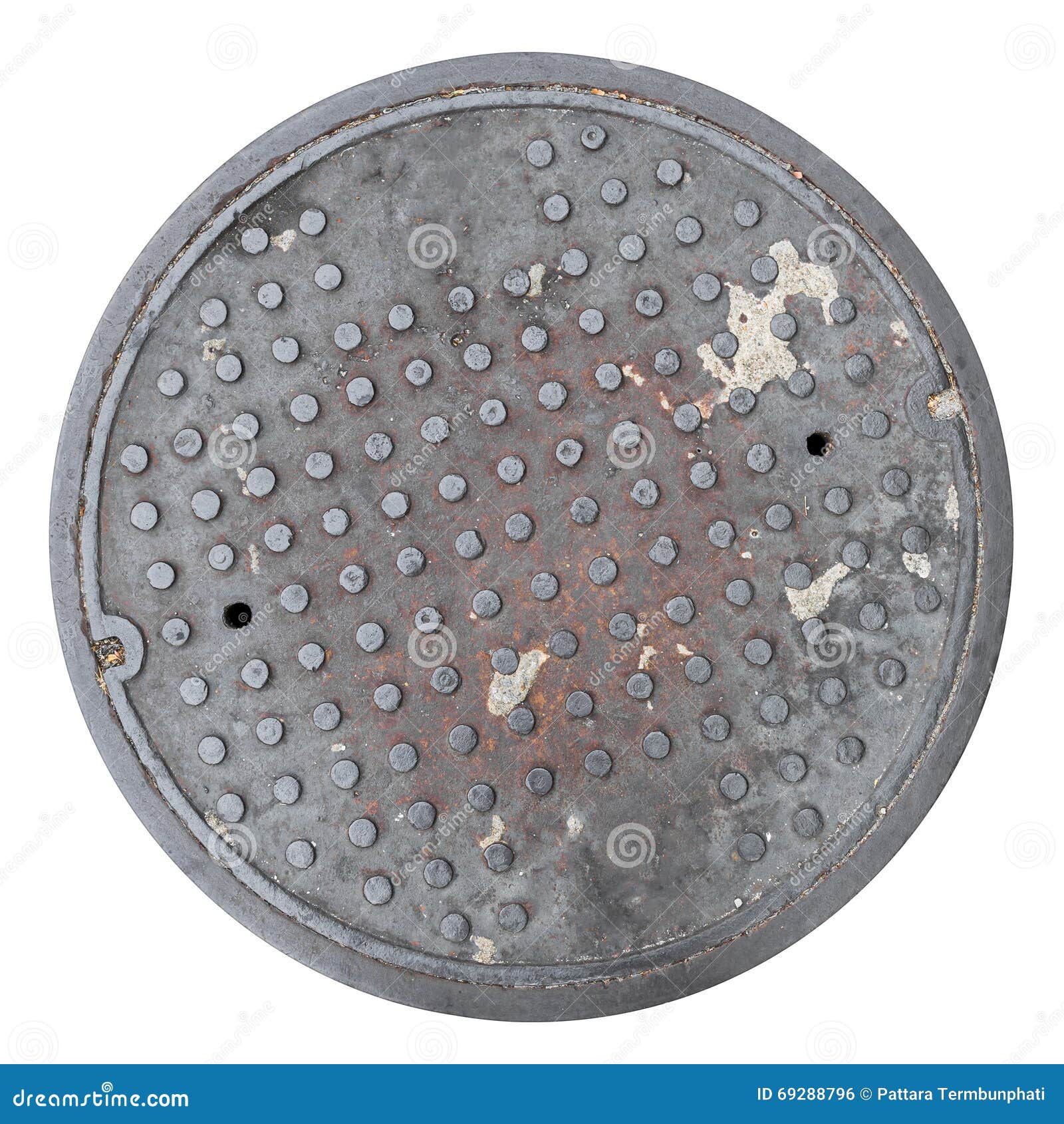 Manhole cover isolated stock photo. Image of cover, construction - 69288796