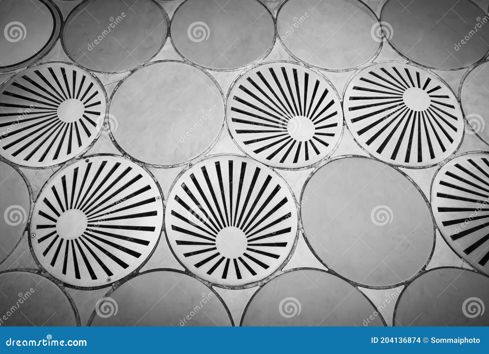 Manhole Cover Pattern on the Skywalk at Siam Intersection Stock Photo ...