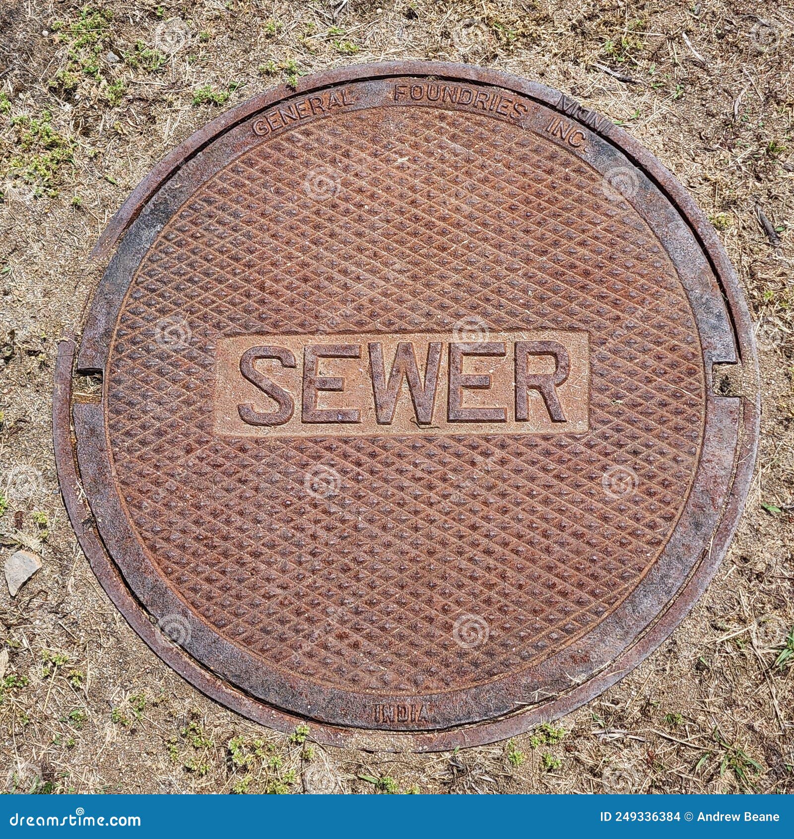 Manhole Cover Sewer Access Rust Stock Photo - Image of sewer, access ...