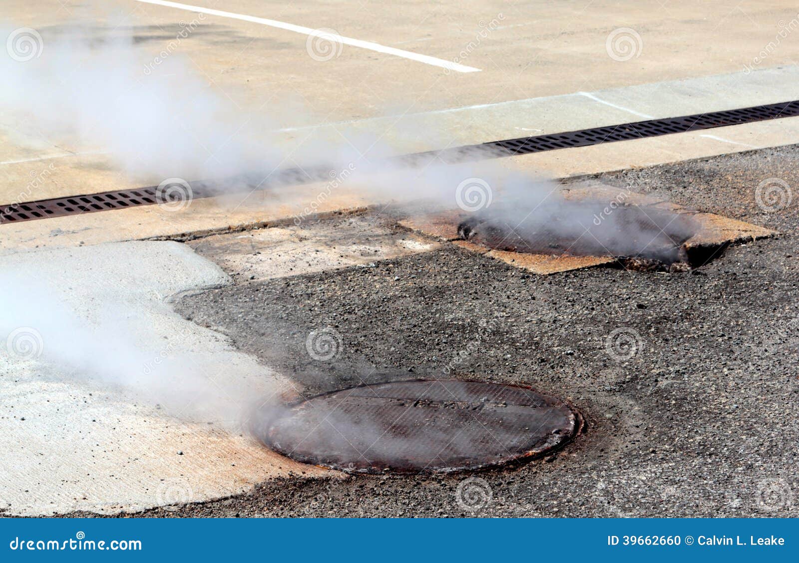 Steam Escaping From Condensate Traps. Royalty-Free Stock Photography ...