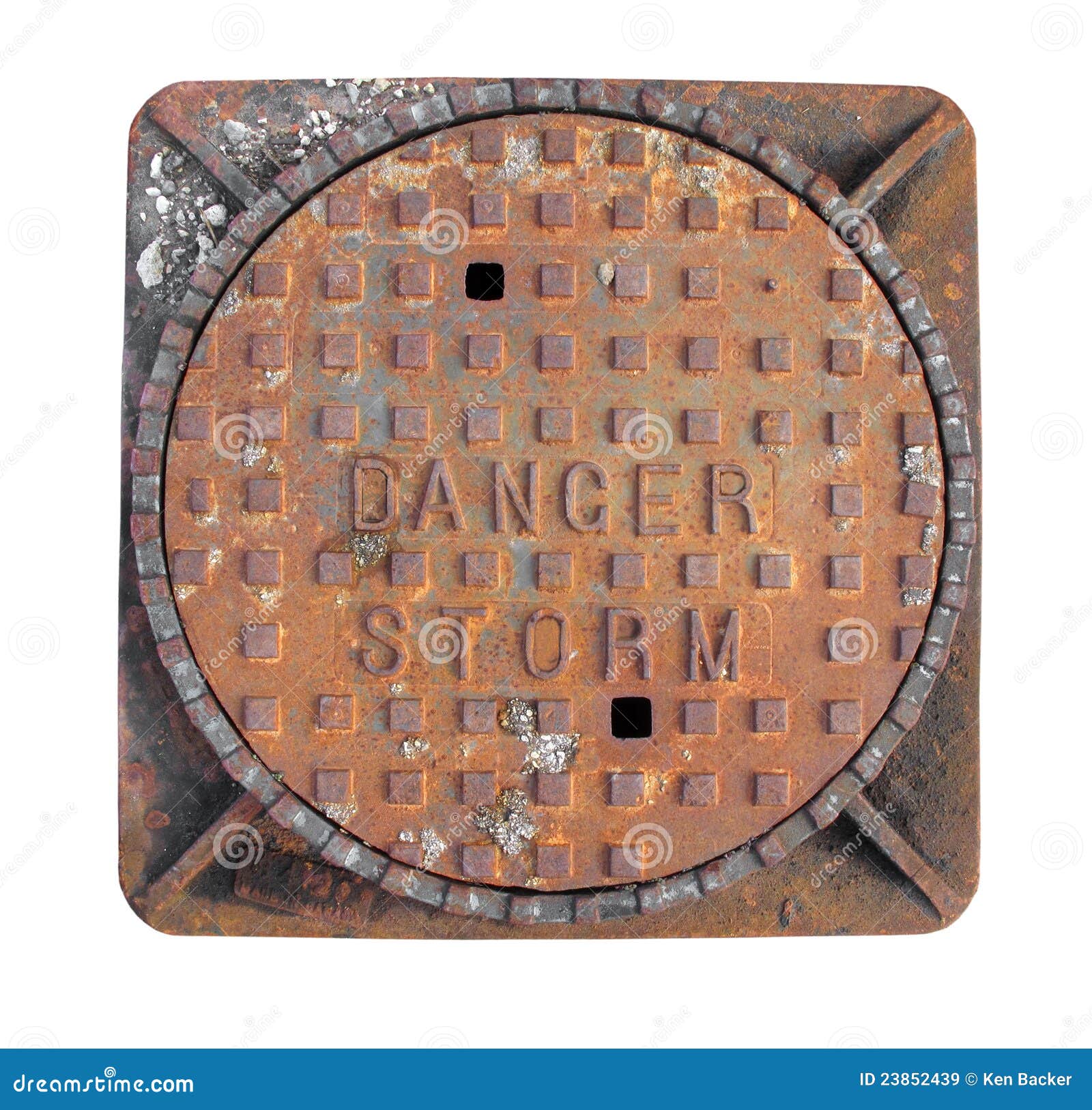 Manhole Cover for Storm Drain Isolated Stock Image - Image of cover ...