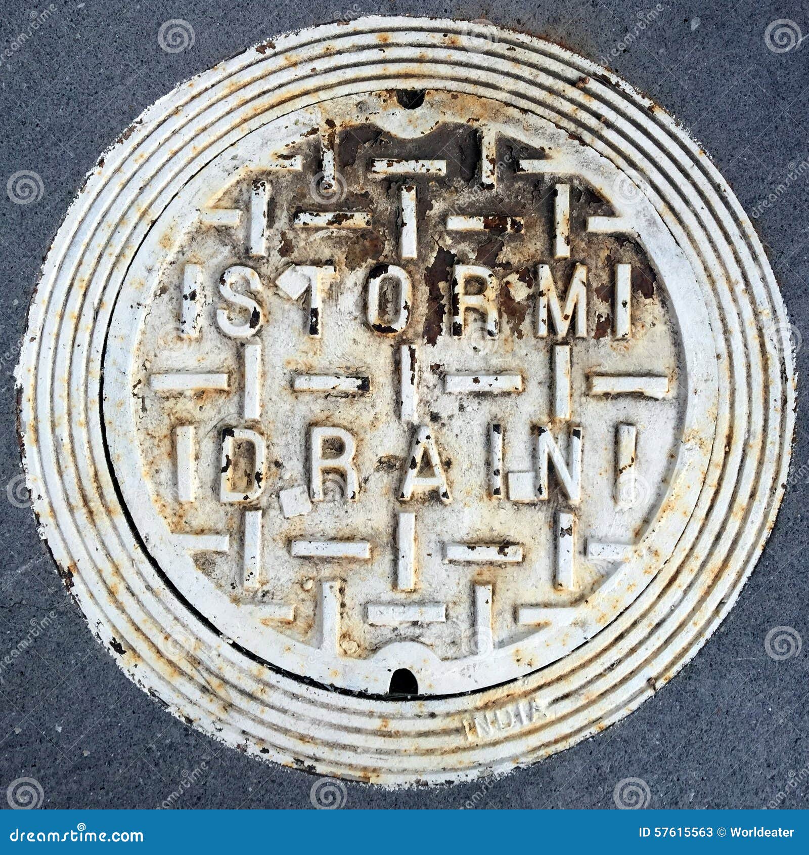 Manhole Cover for a Storm Drain Stock Image - Image of maryland ...