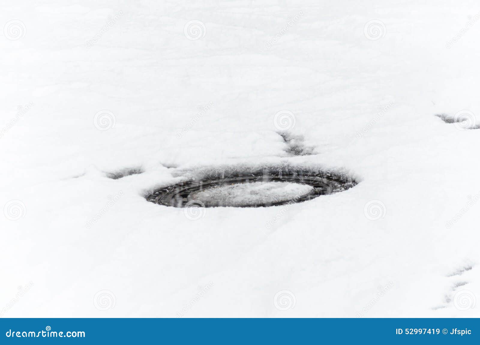 Manhole covers with snow stock image. Image of industry - 52997419