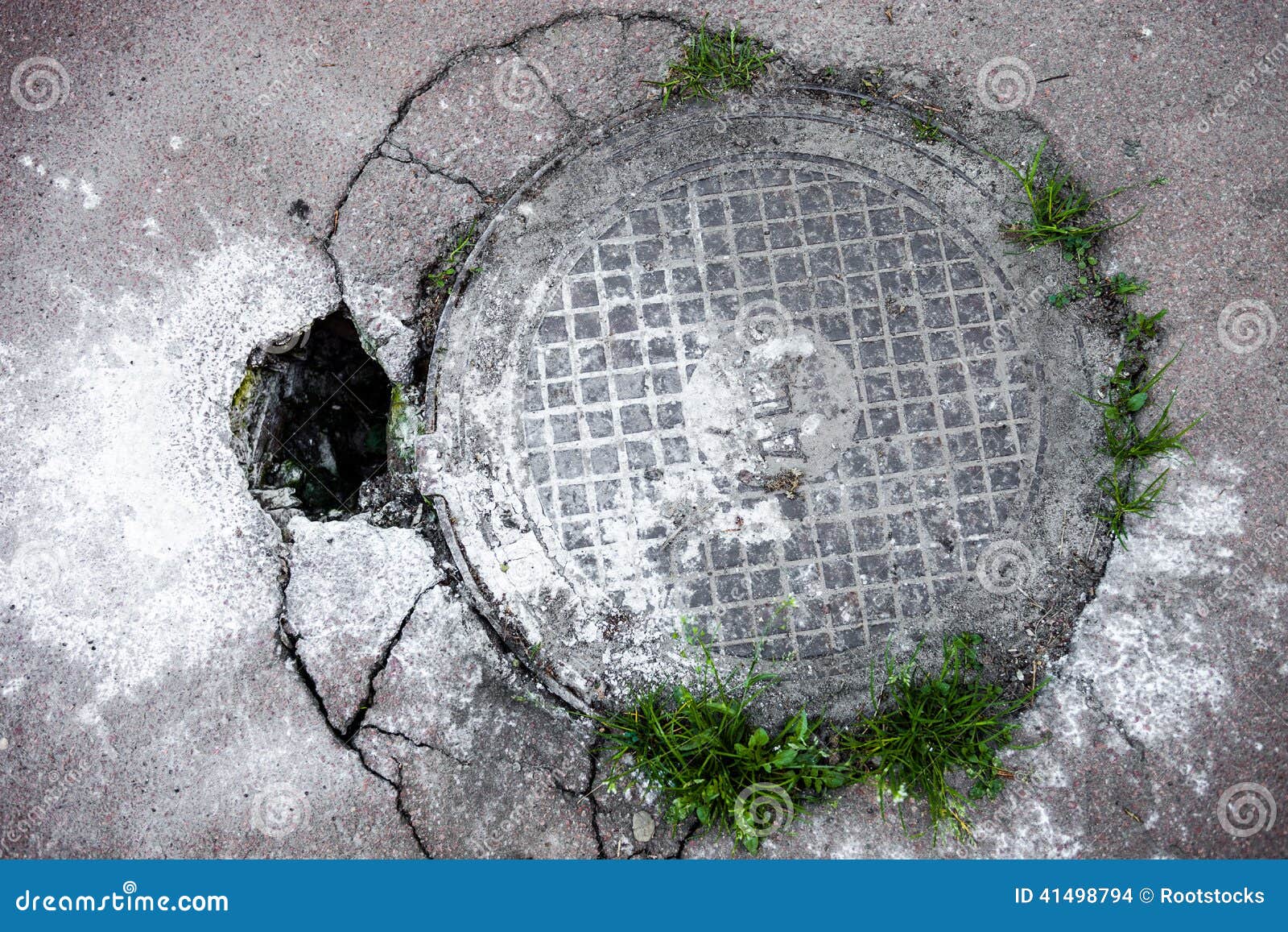 Manhole On Old Cracked City Streets Royalty-Free Stock Image ...