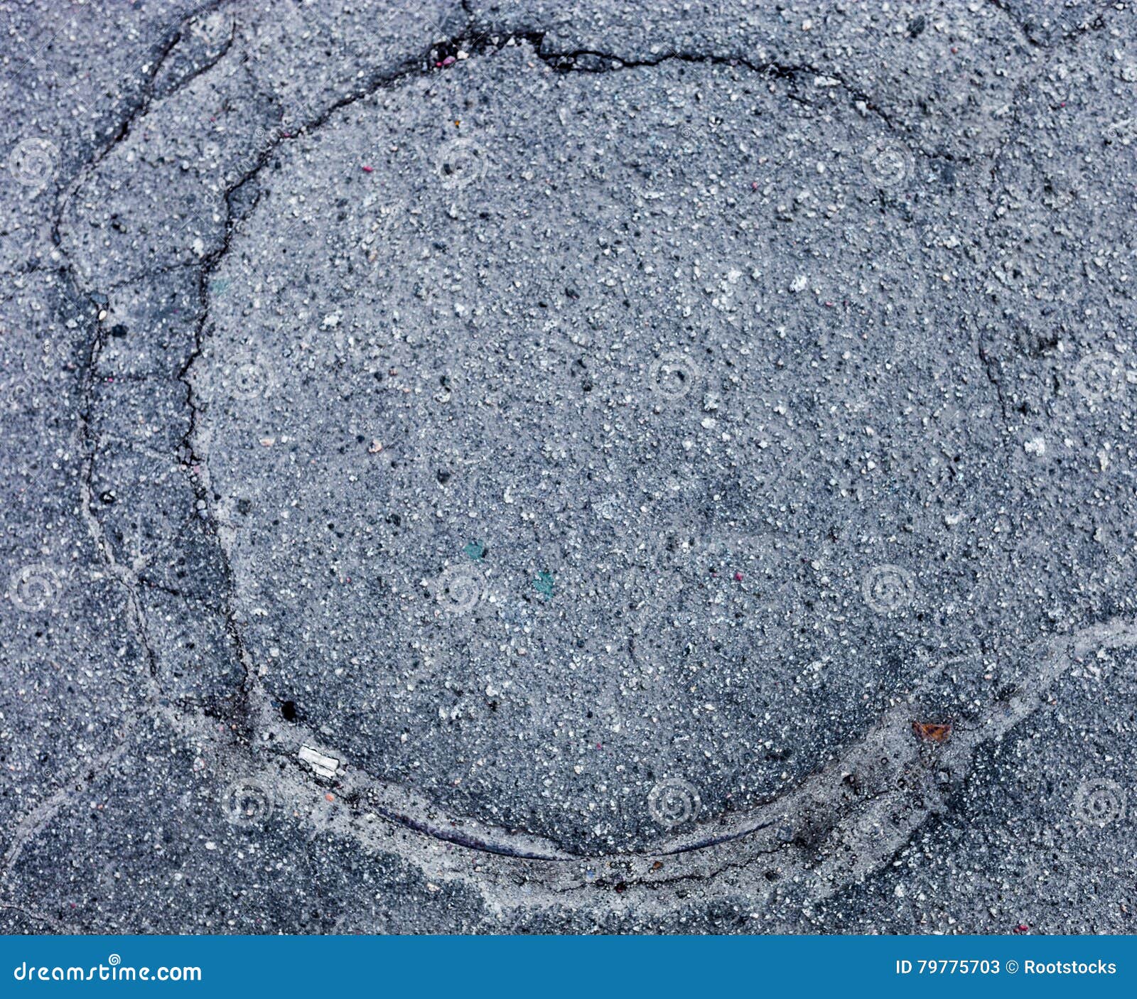 Manhole paved with asphalt stock image. Image of cable - 79775703