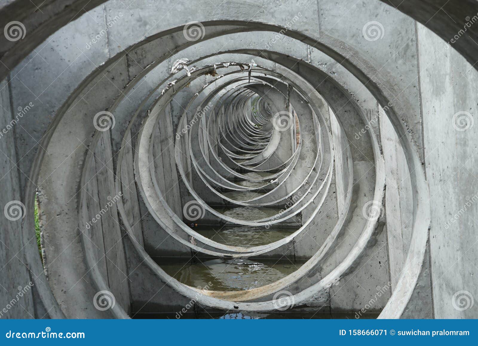 Manhole for Reinforced Concrete Drainage Stock Image - Image of pipe ...