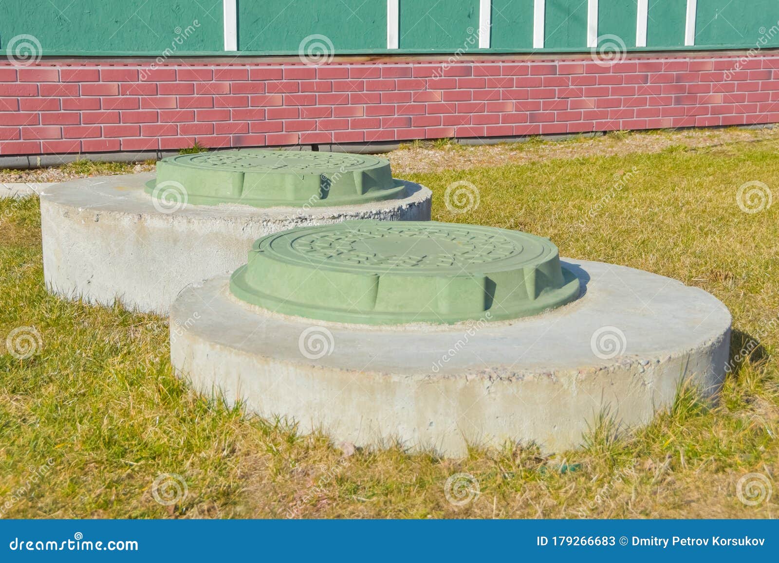 Manhole Sewer Cleaning System on the Ground on a Sunny Spring Day Stock ...
