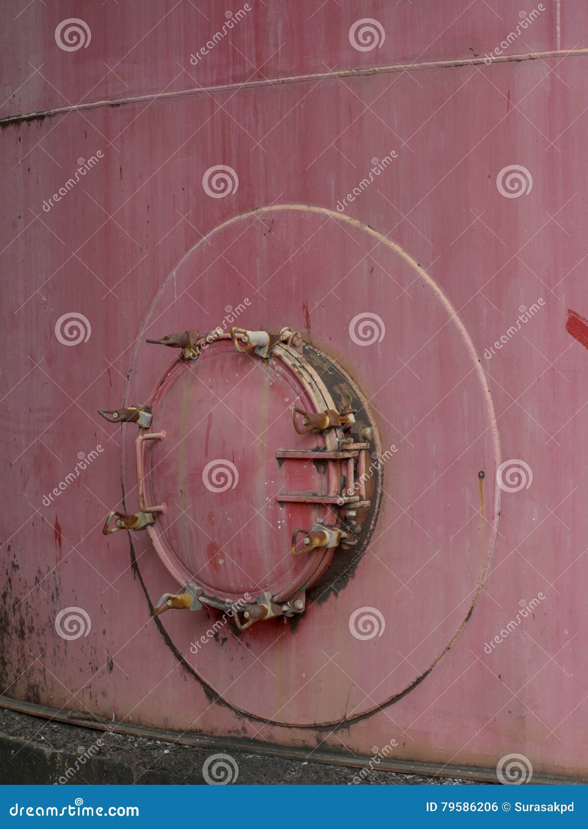Manhole of Storage Tank. Entry To Confined Spa Stock Photo - Image of ...