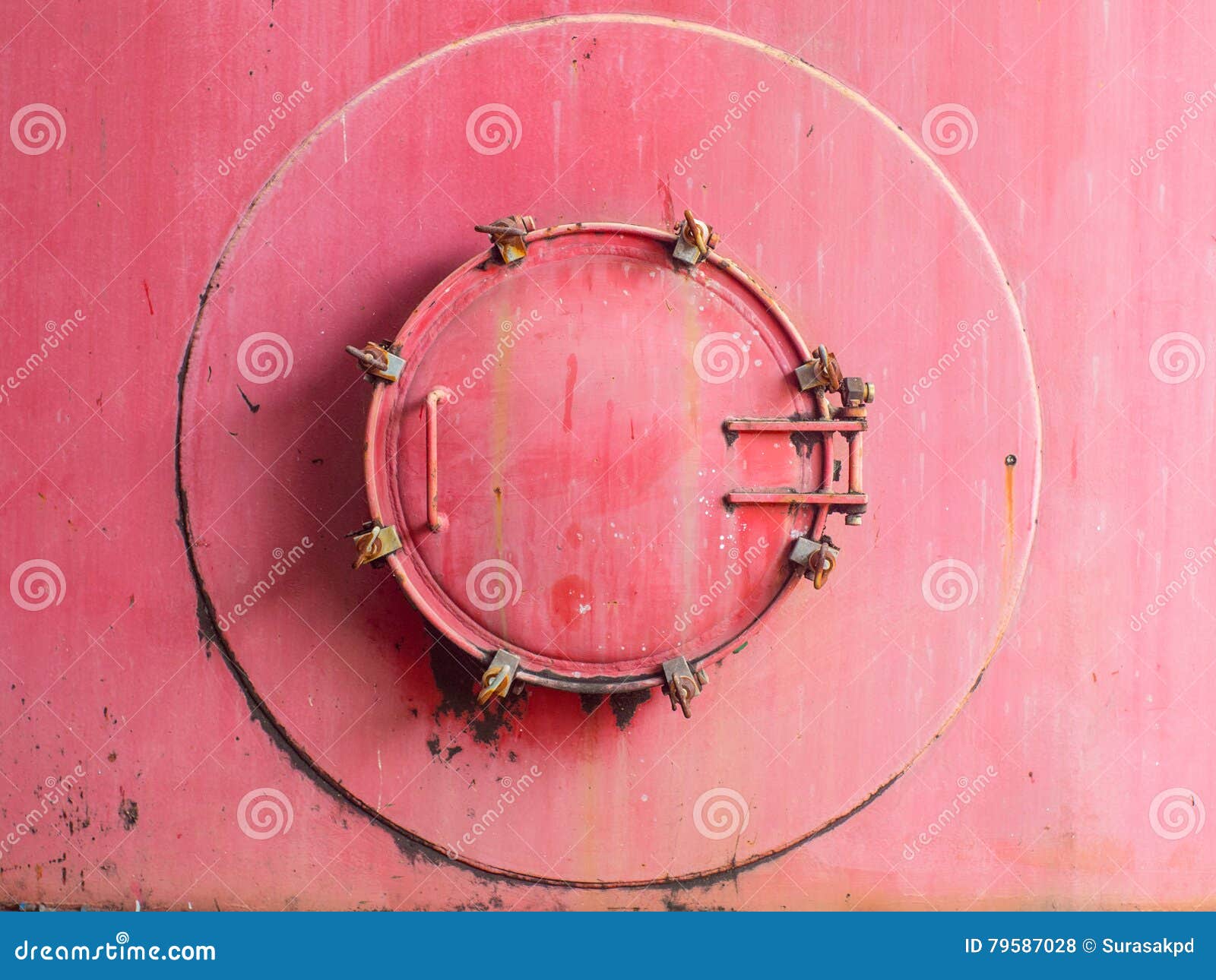 Manhole of Storage Tank. Entry To Confined Spa Stock Photo - Image of ...