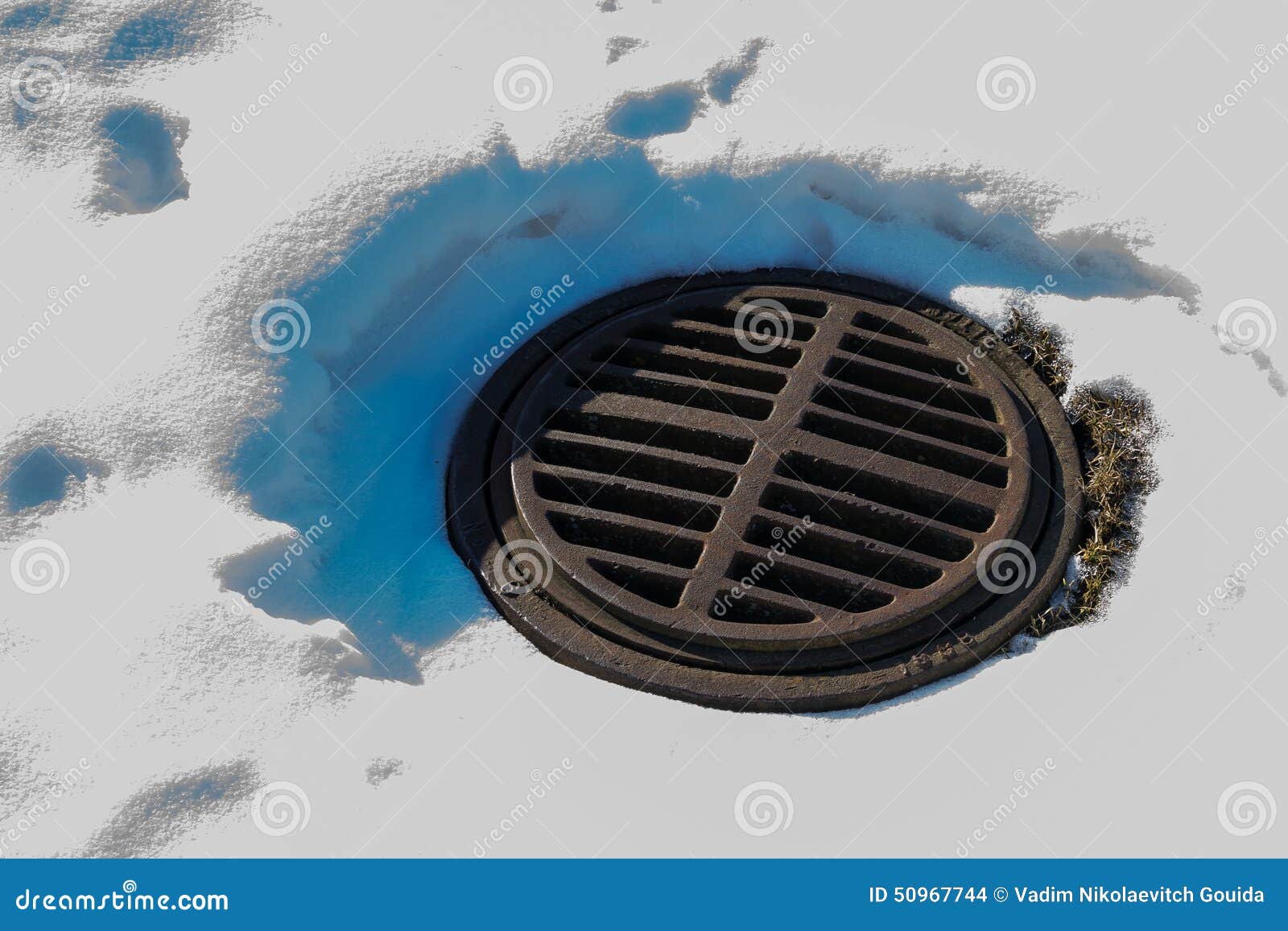 Manhole in winter stock photo. Image of winter, confined - 50967744